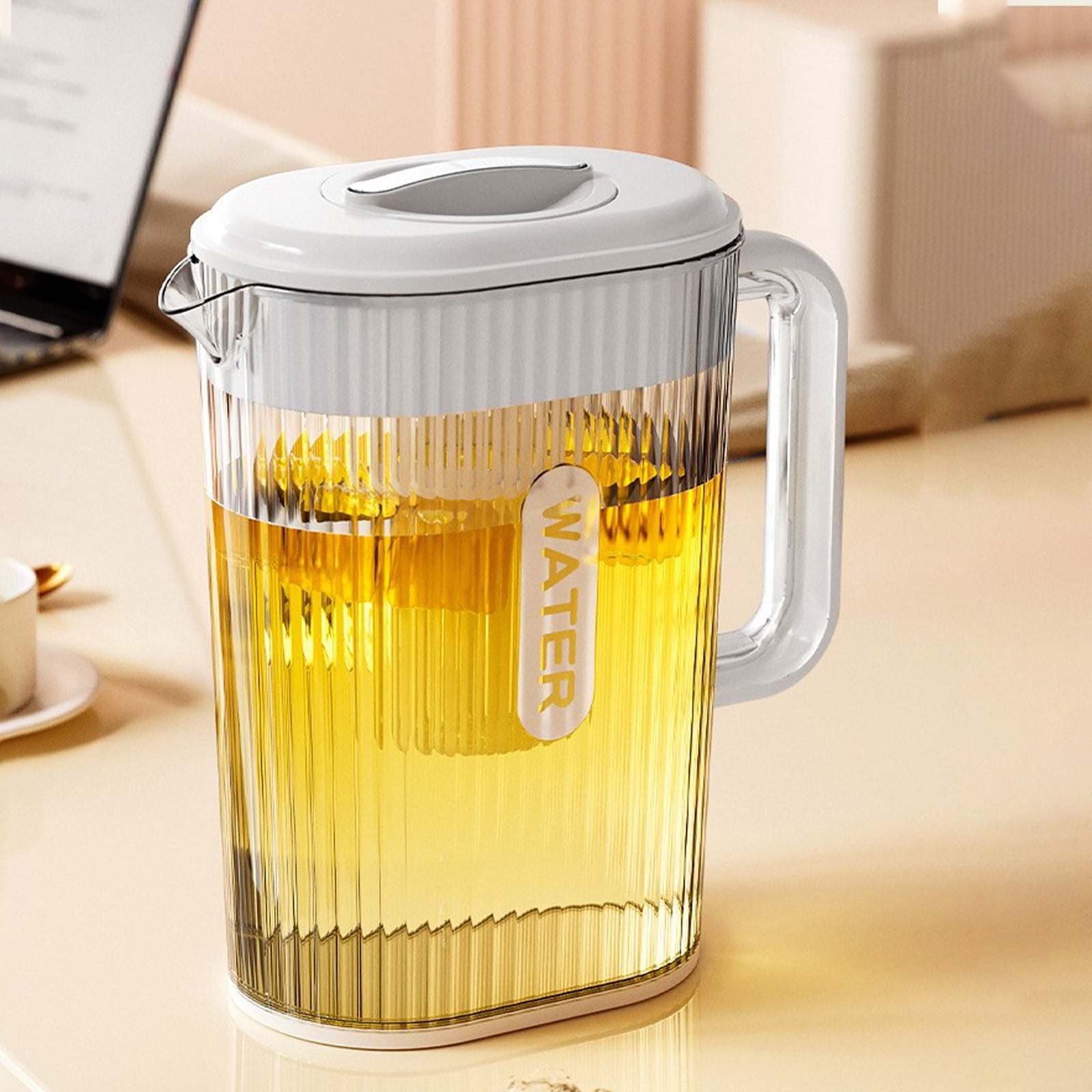 Gallickan Drink Dispensers for Fridge, 60 oz Glass Beverage Liquid ...