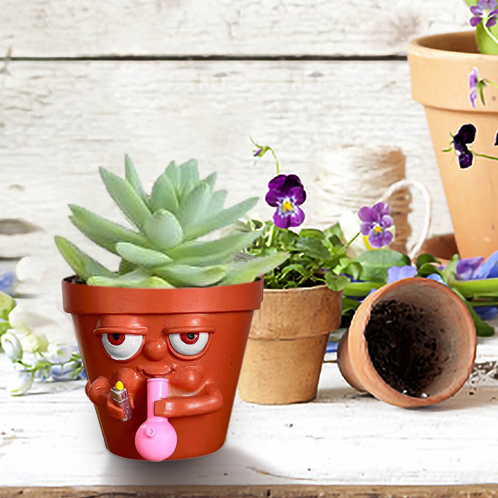 Gallickan Face Planter Pot, Head Face Planter Flower Pots for Plants ...