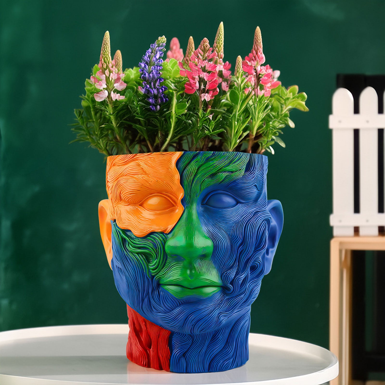 Gallickan Face Planters Pots, Unique Colorful Head Flower Pot Planter ...