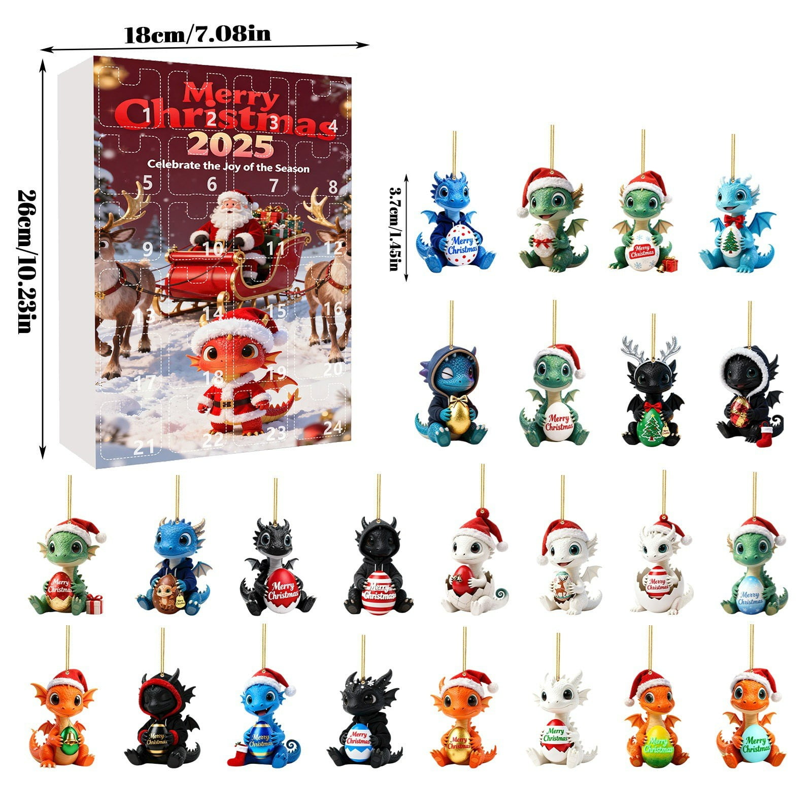 Gallickan Fantasy Dragon Advent Calendar 2025, Santa Claus and Flying ...