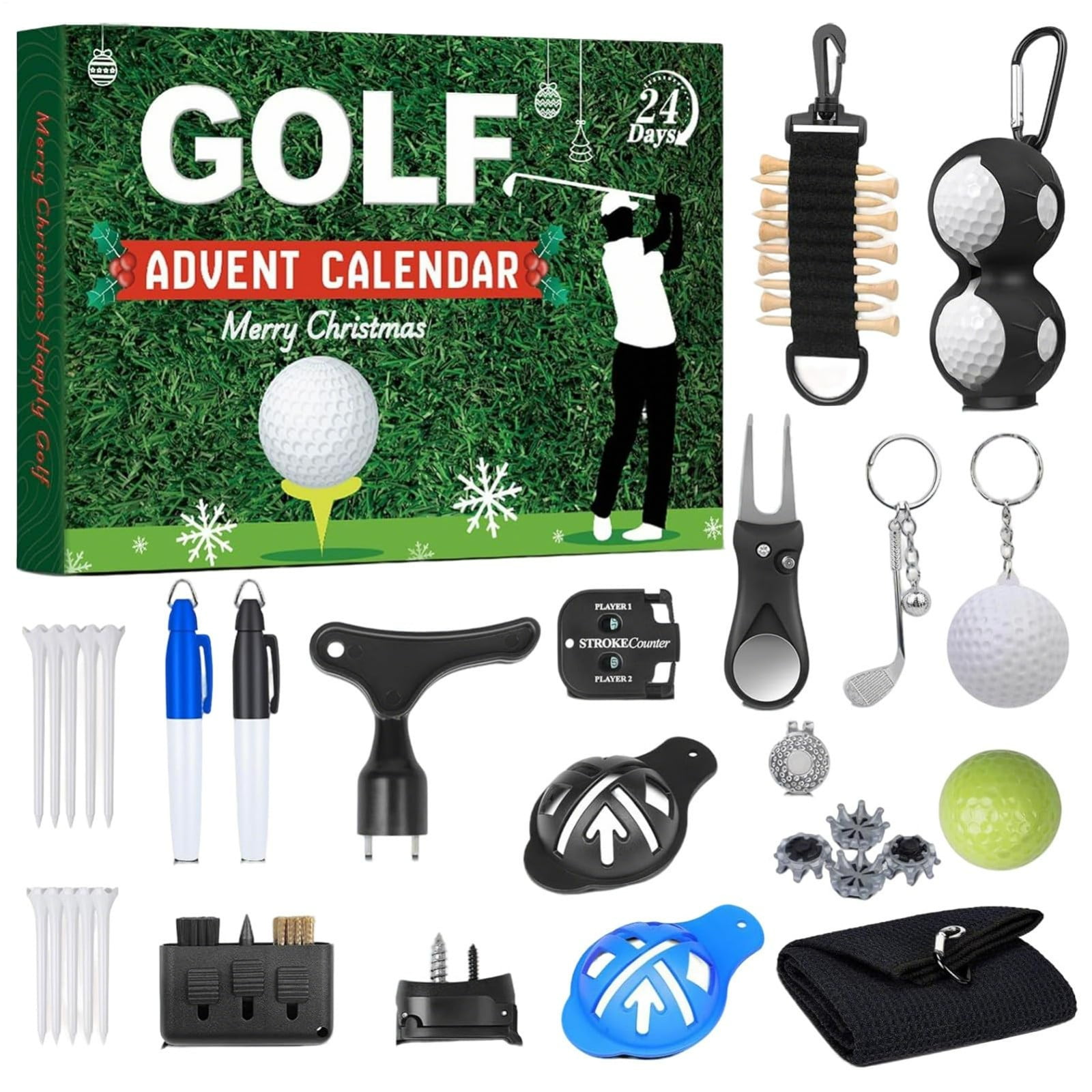Gallickan Golf Advent Calendar 2025, 24 Days Christmas Countdown Box ...