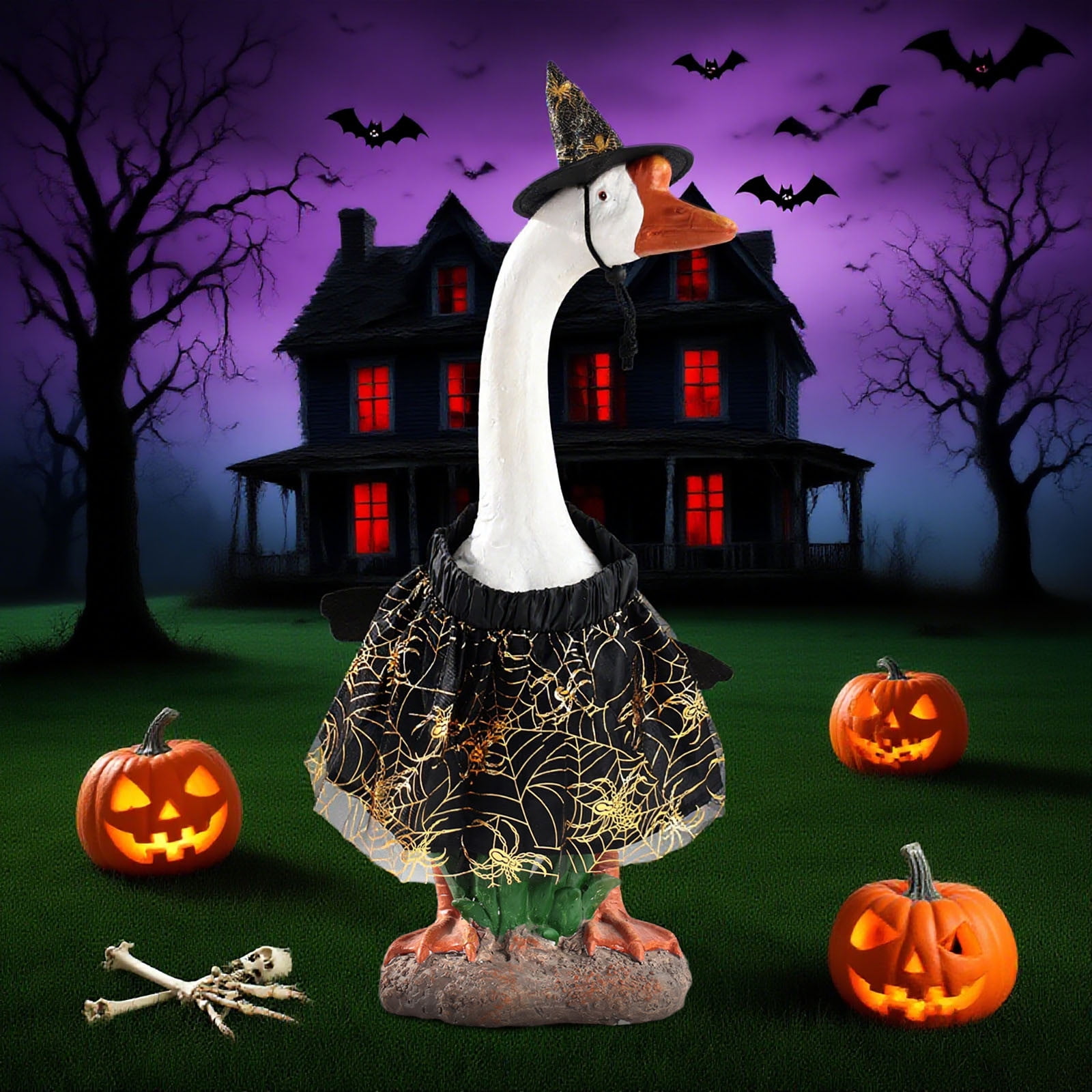 Gallickan Goose Decoration Set, Halloween Garden Figure, Plastic Animal ...