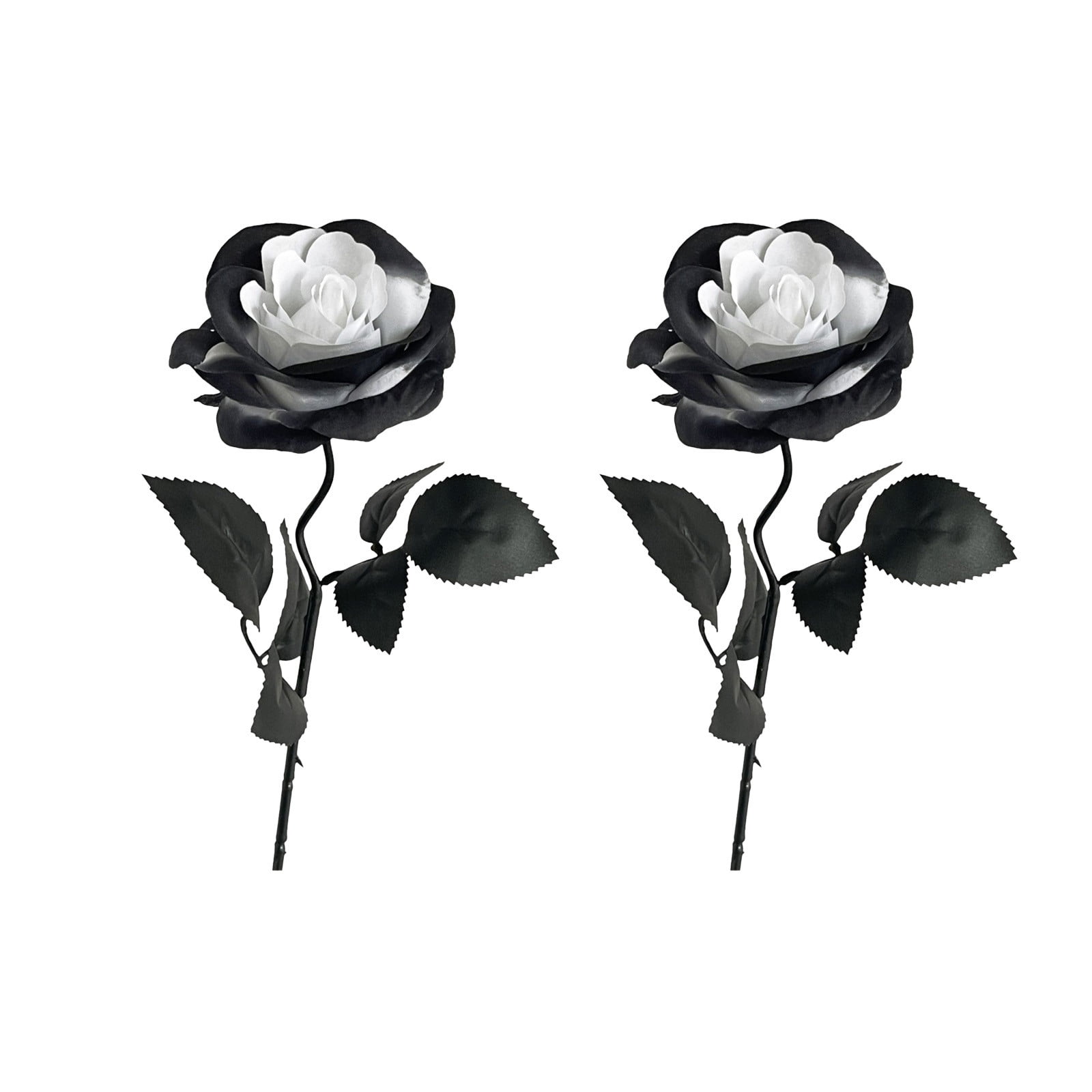 Gallickan Gothic Roses, Halloween Black Red Artificial Silk Flowers ...