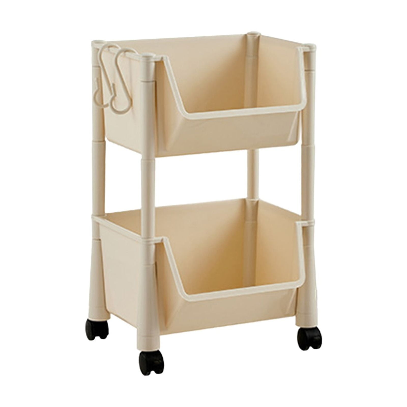 Gallickan Kitchen Storage Cart, 2-Tier Rolling Organizer Trolley ...