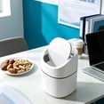 Gallickan Mini Desk Trash Can with Lid, 2L Small Plastic Tabletop Waste ...