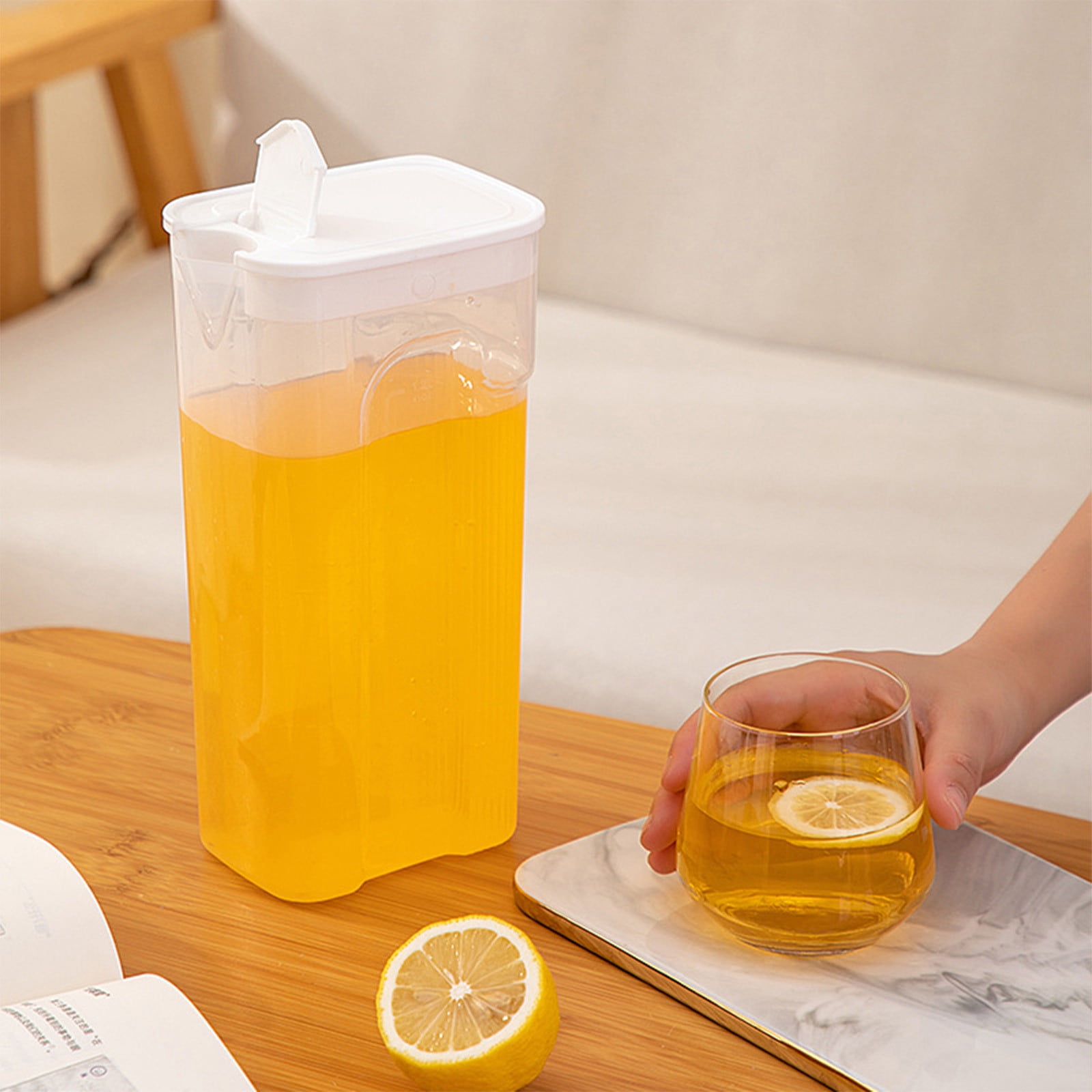 Gallickan Plastic Pitcher with Lid, 40 oz Iced Tea Pitchers, BPA-Free ...