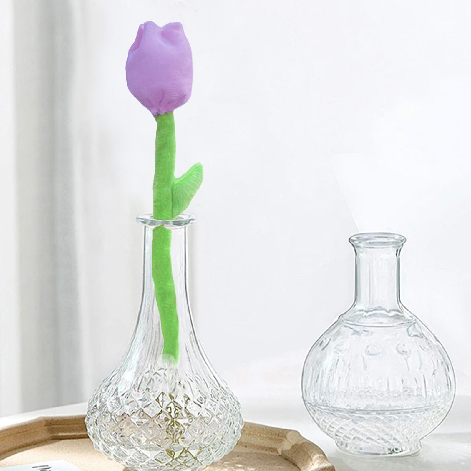 Gallickan Plush Flower, Stuffed Flower Bendable Stems Plush Bouquet Toy ...