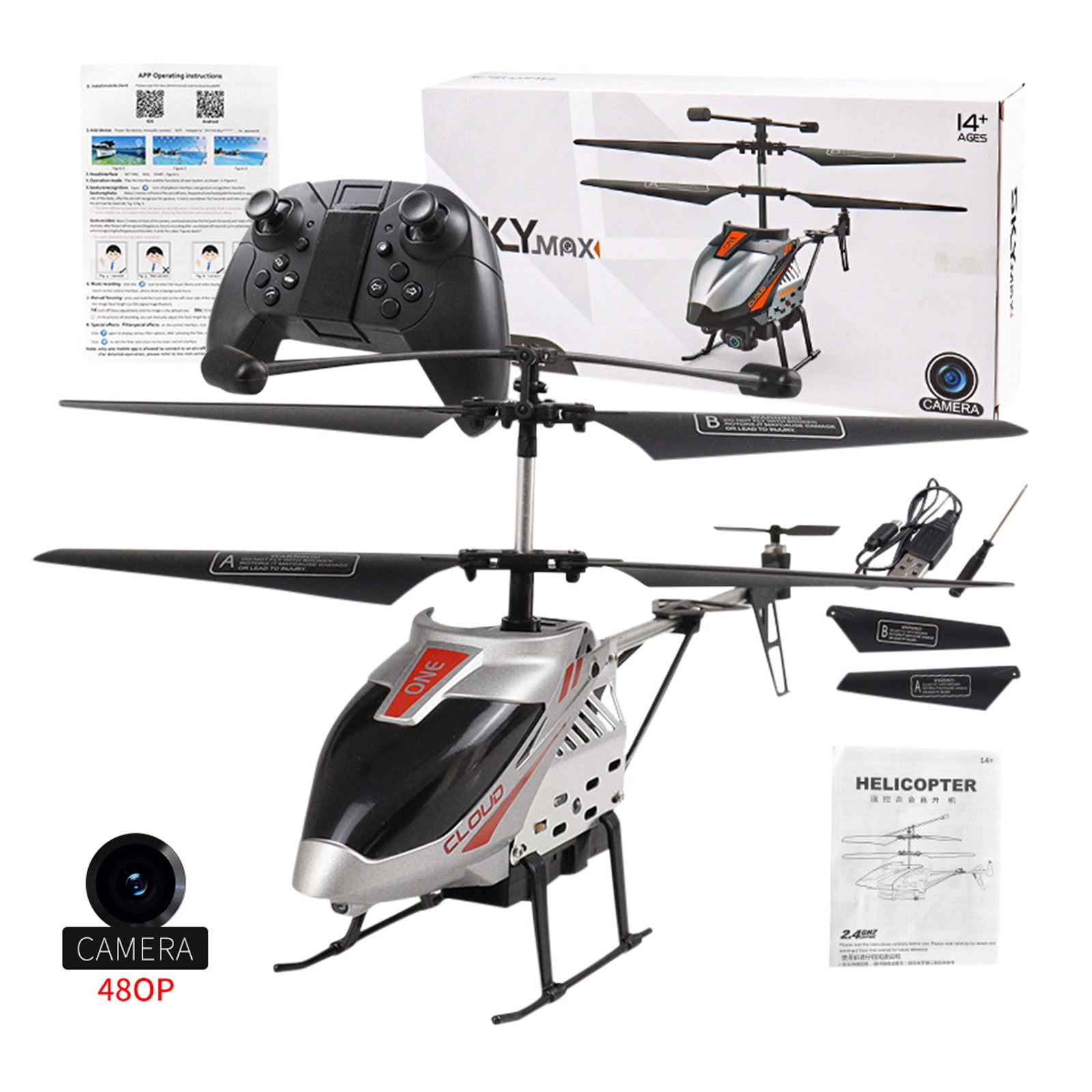Gallickan RC Helicopter for Kids, 2.4G Remote Control with WIFI Camera ...