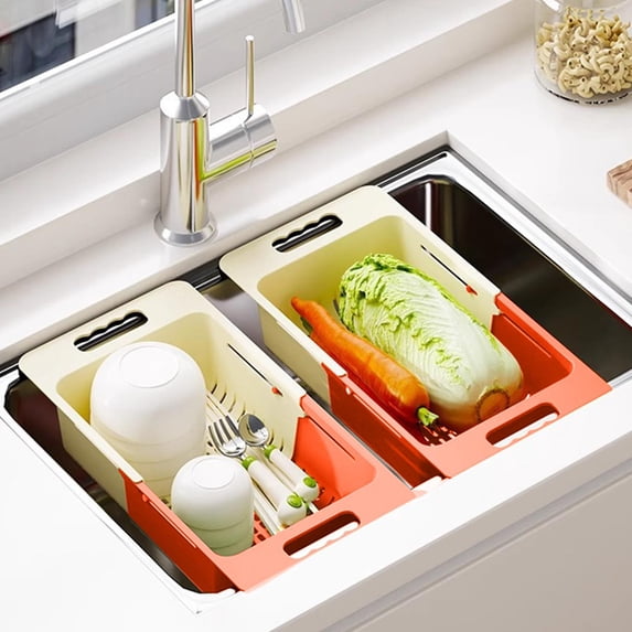 Gallickan Retractable Kitchen Sink Basket, Expandable Colander Strainer ...