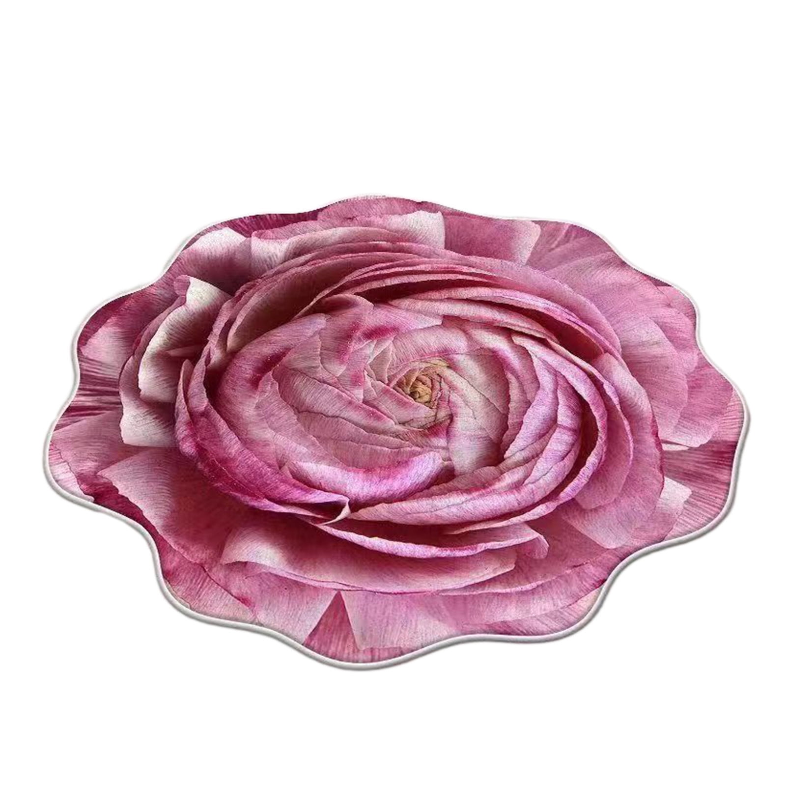 Gallickan Rose Rug 2ft, Round Area Rugs Cute Plush Flower Shaped Rug ...