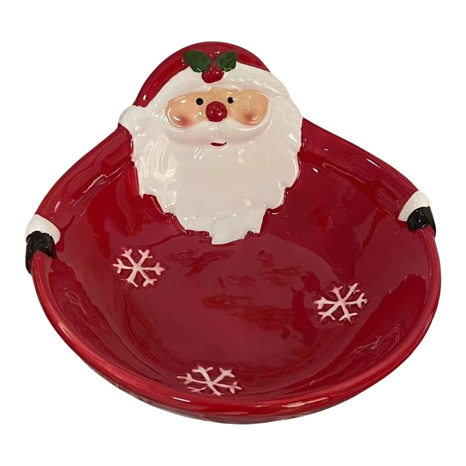 Gallickan Santa Claus Bowl, Hand Painted Ceramic Dish, Holiday ...