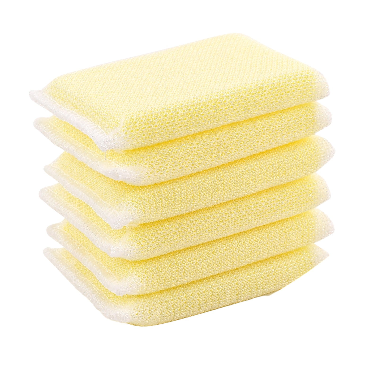 "Elainilye Scrub Sponges for Kitchen, Yellow Microfiber Pads, 6 Pack, 5 ...