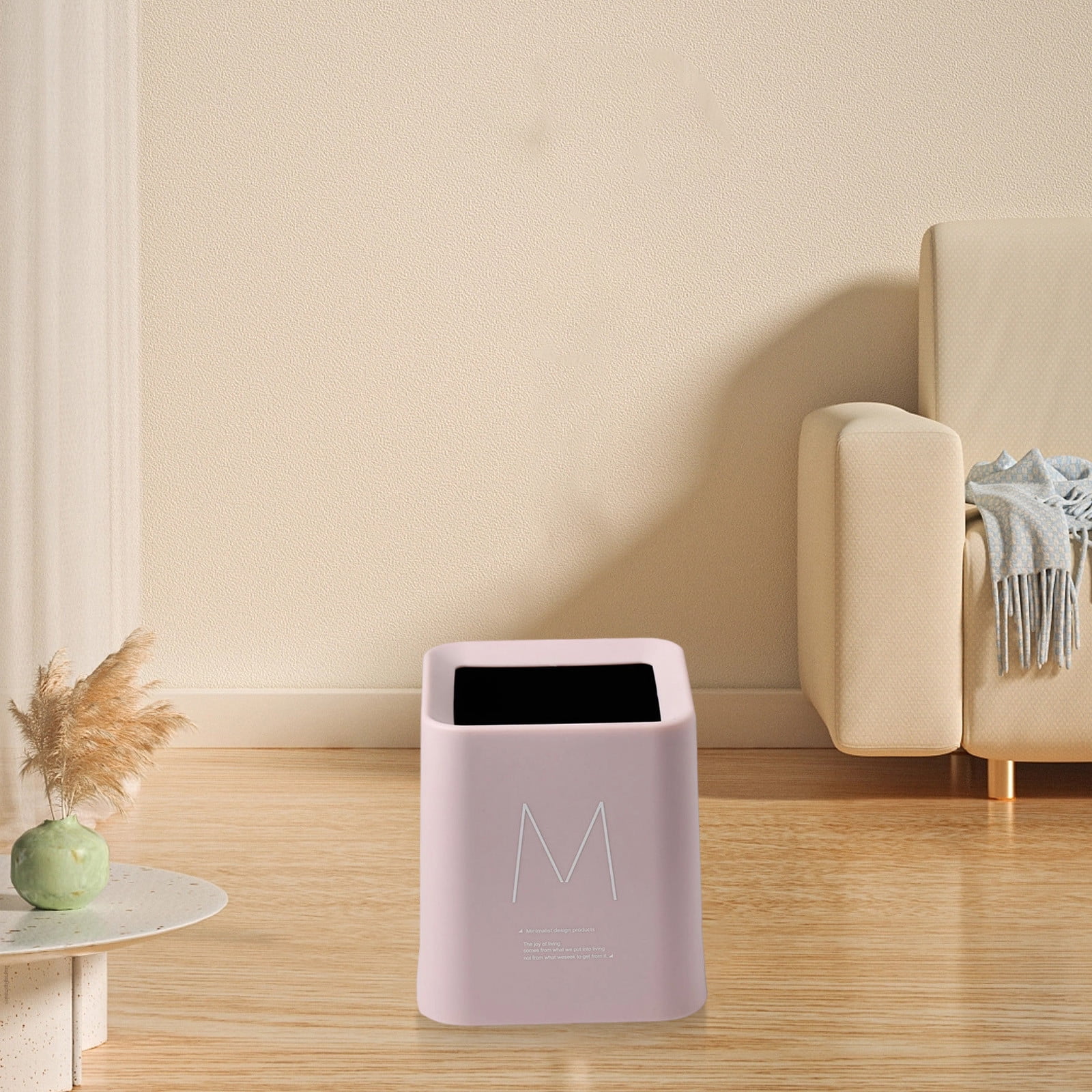 Gallickan Small Trash Can, Square Coverless Design Coffee Table Style ...