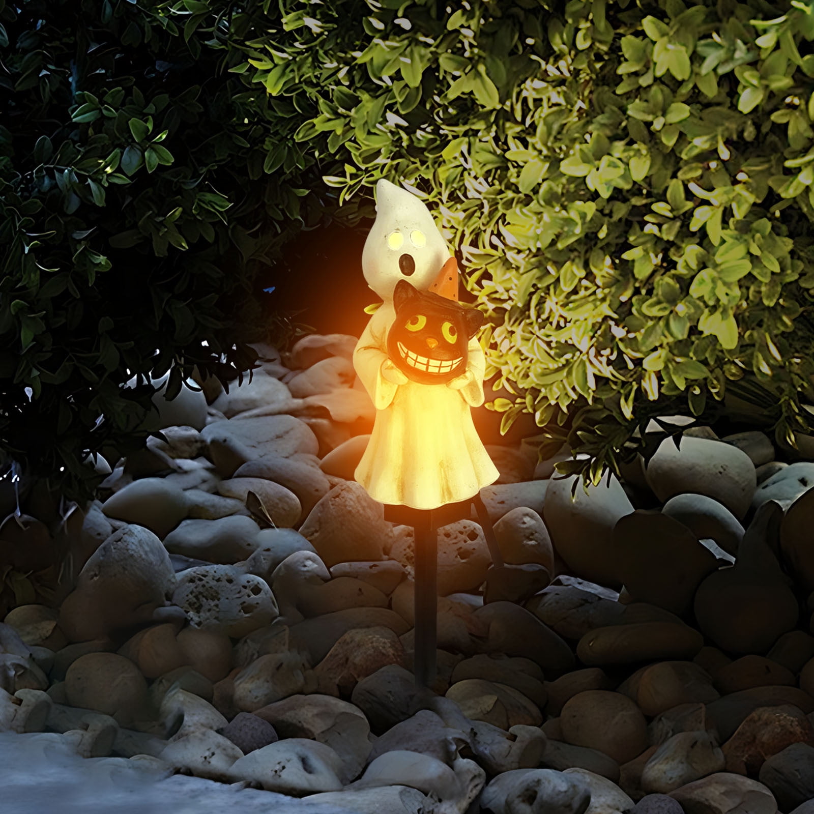 Gallickan Solar Halloween Ghost Pathway lights, 2 Pcs Halloween Ghost ...