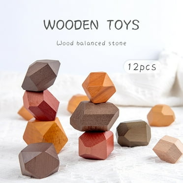 Dazmers Wooden Baby Toy - Stackable Building Blocks Set for Kids ...