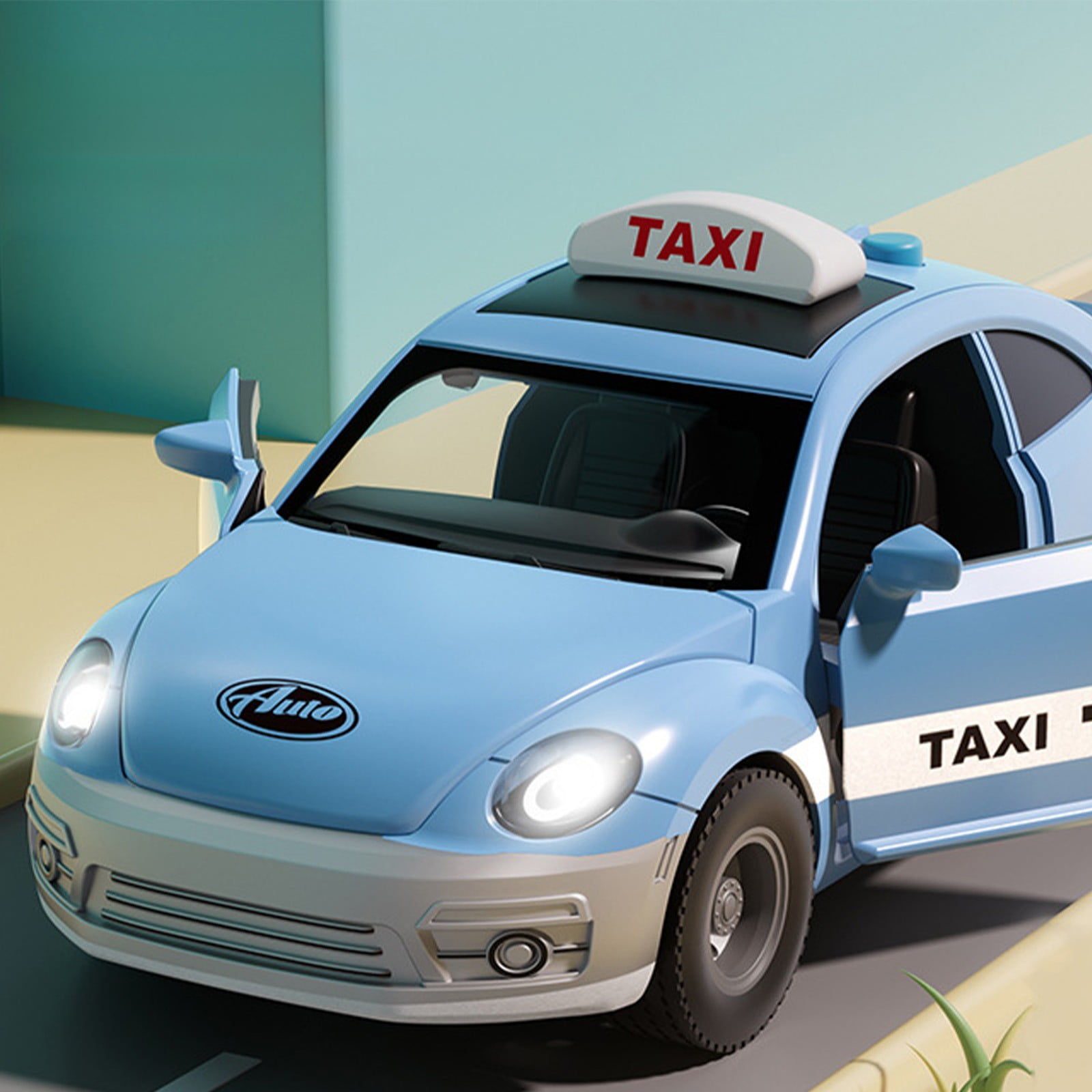 Gallickan Taxi Cab Model Car with Sound Light, Electric Yellow Taxi ...