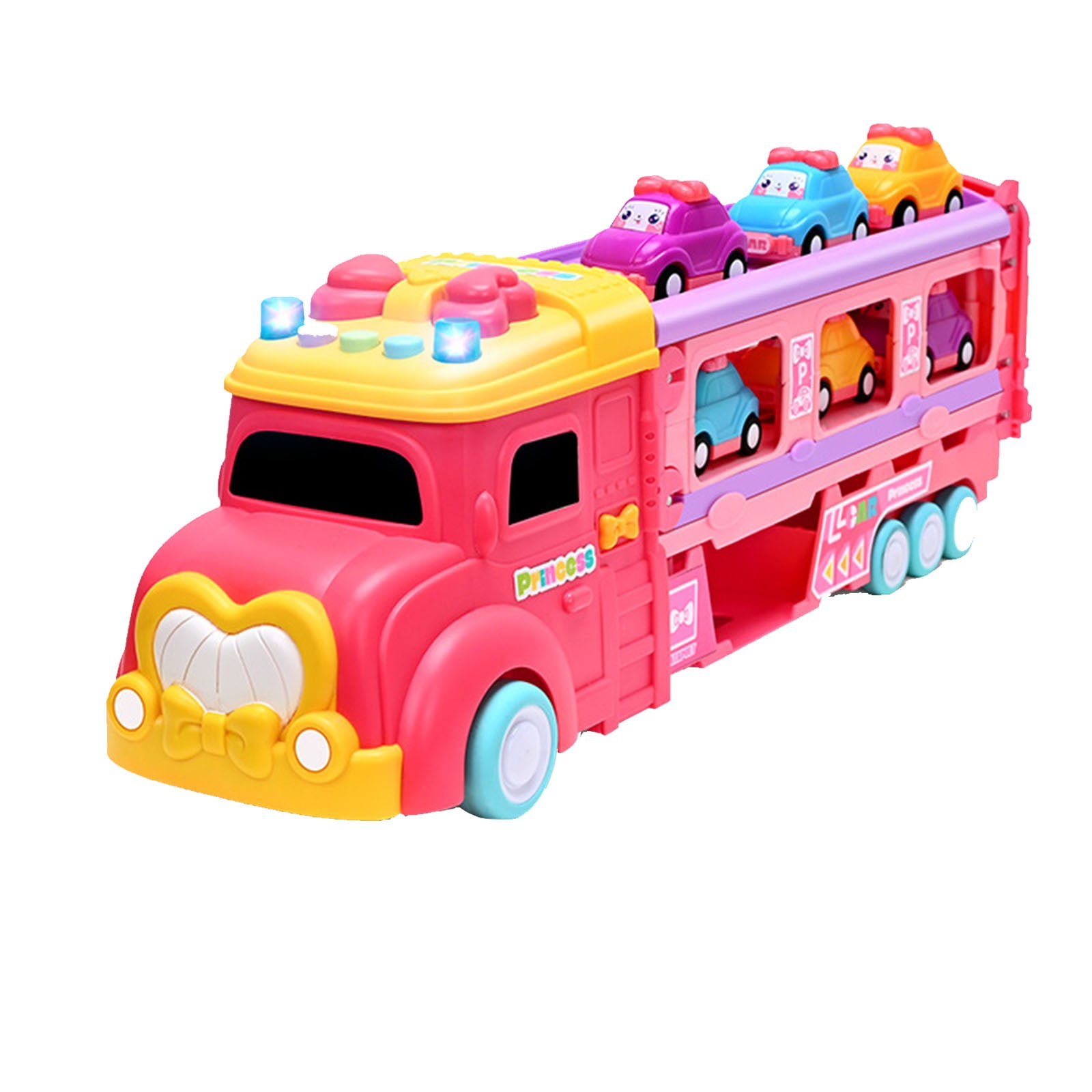 Gallickan Transport Truck with 6 Mini Cars, Car Transporters Truck with ...