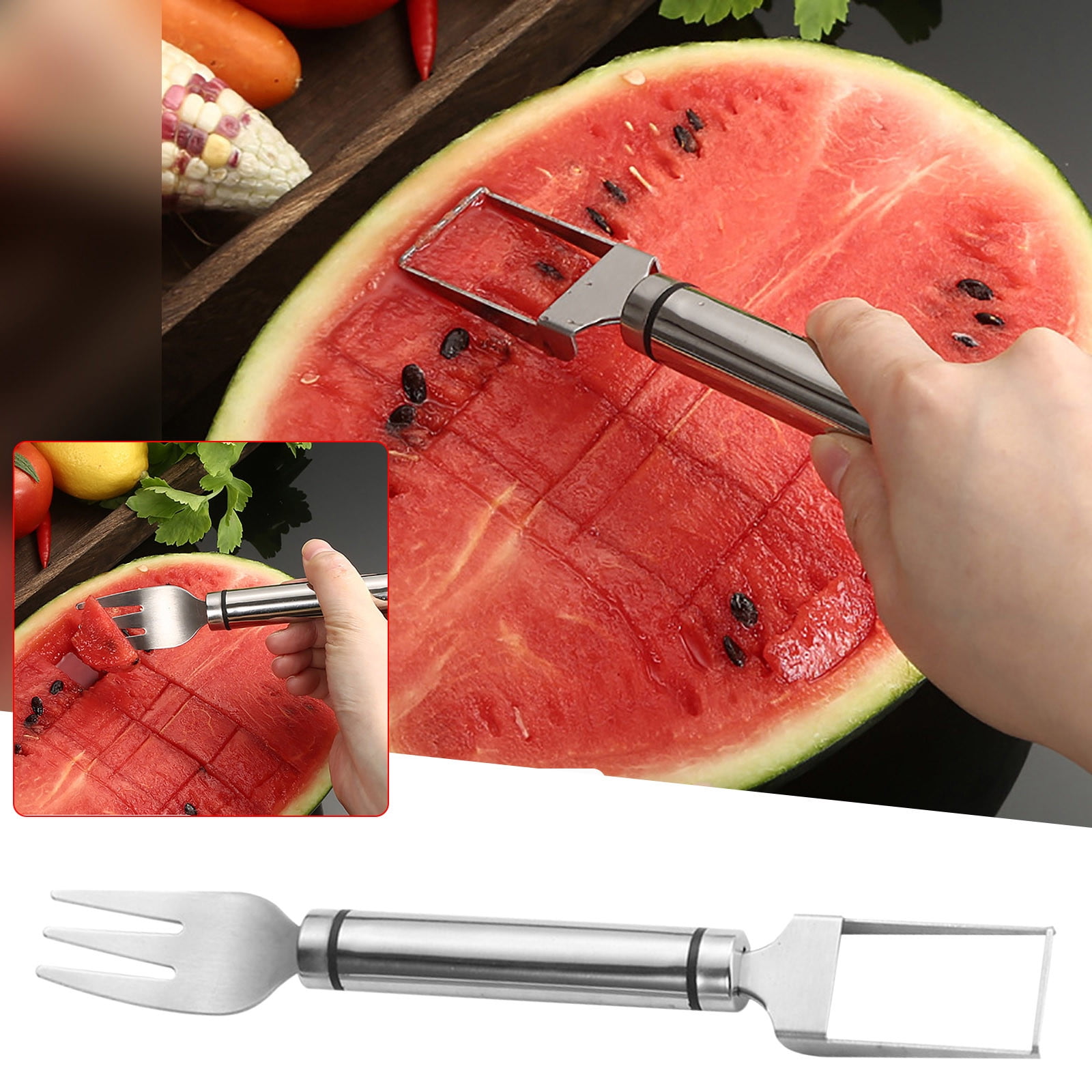 Gallickan Watermelon Cutter, 2-in-1 Watermelon Fork Slicers, Stainless ...