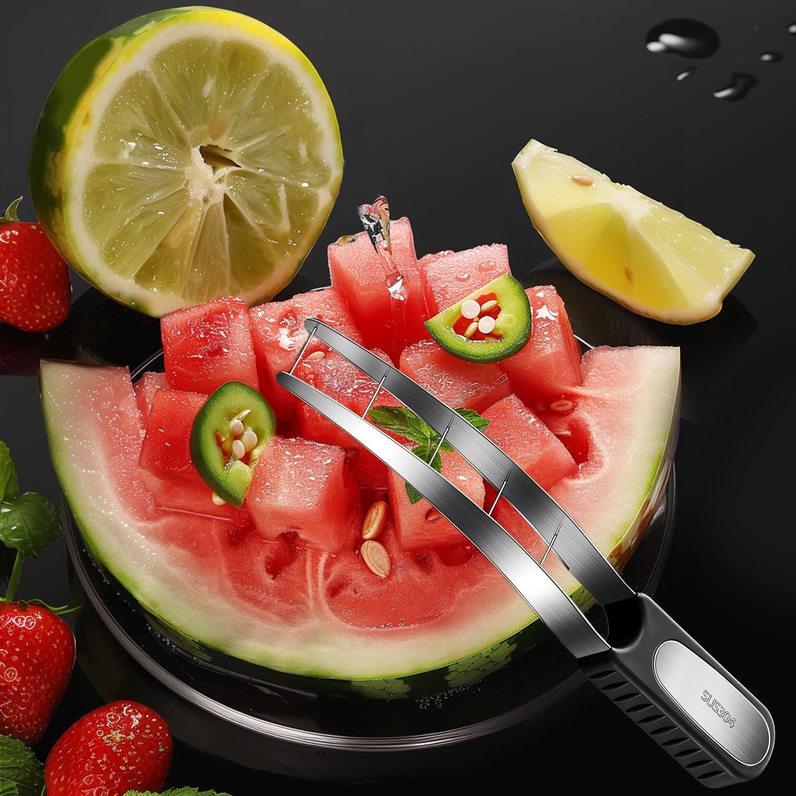 Gallickan Watermelon Cutter, Stainless Steel Watermelon Slicer Tool for ...