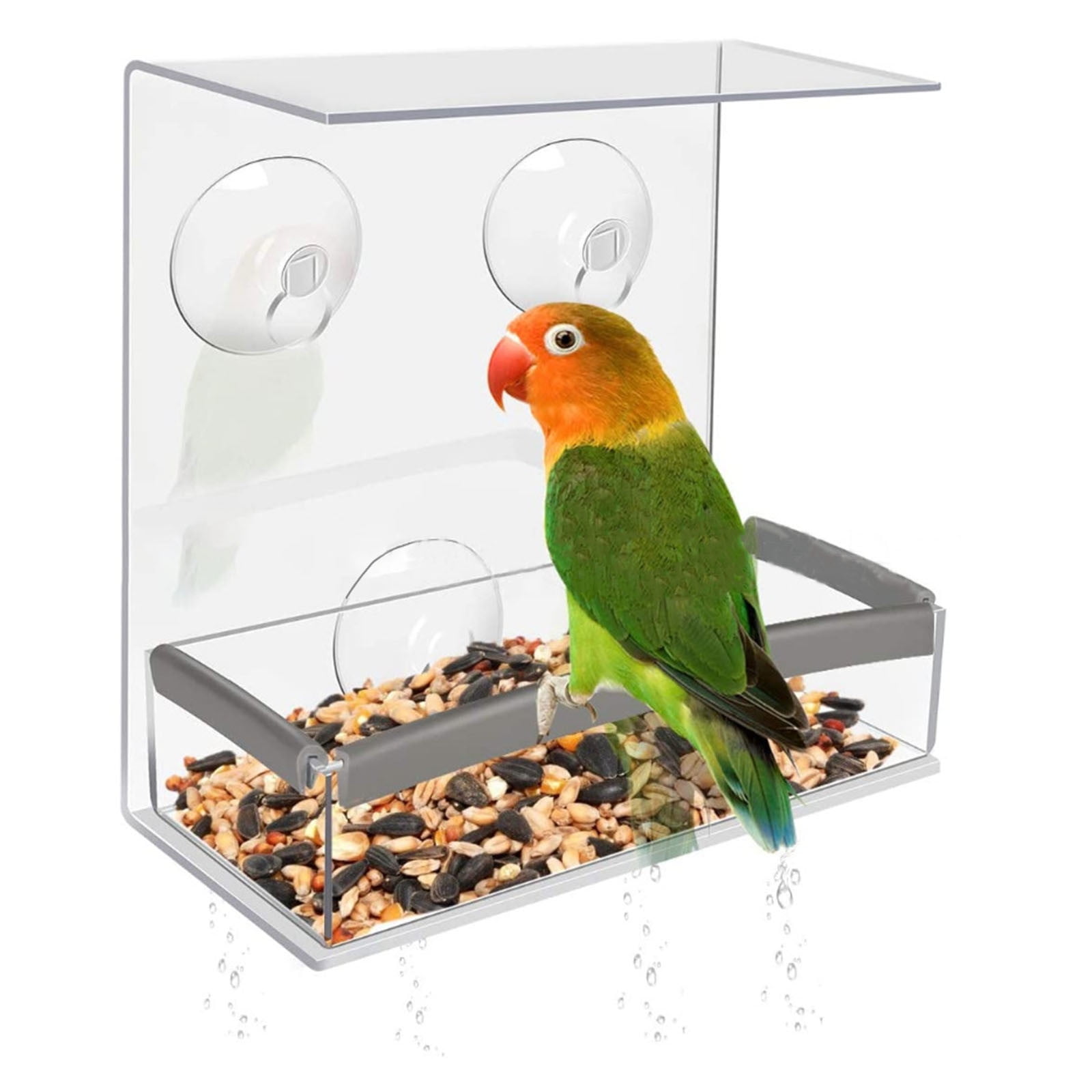Gallickan Window Bird Feeder, Clear Bird Feeder with Perch, Acrylic ...