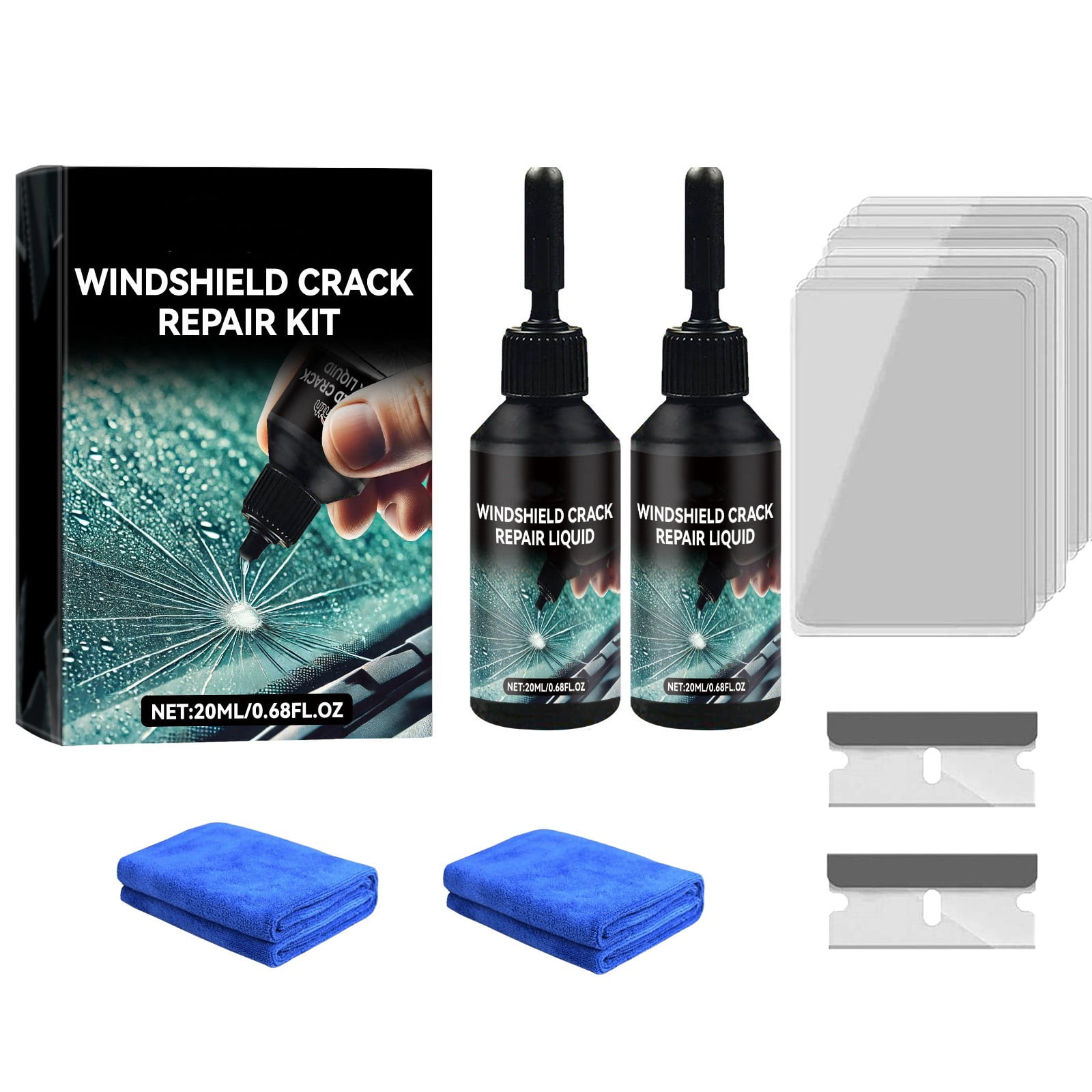 Gallickan Windshield Repair Kit, 0.7 Oz Nano Liquid for Crack Fix ...