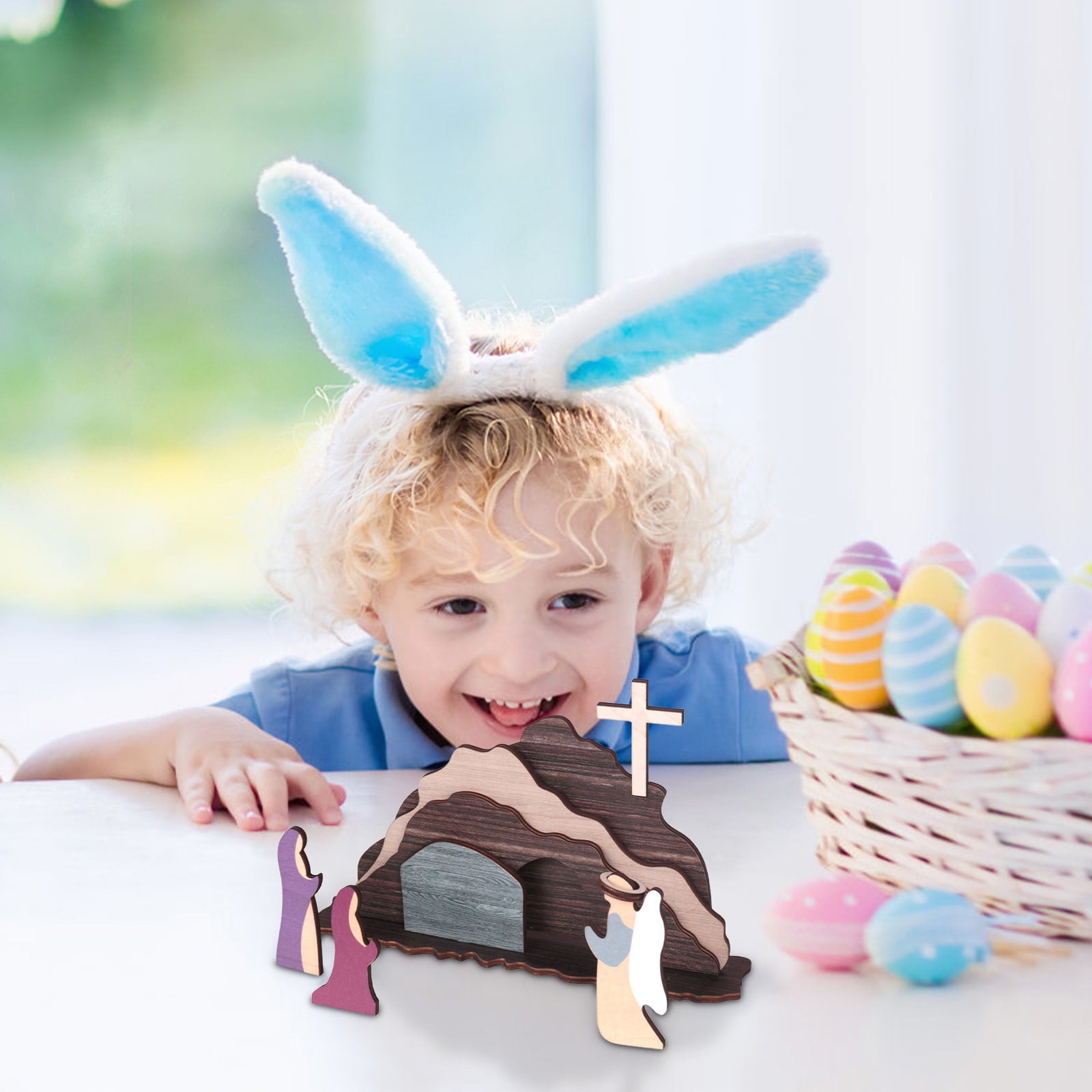 Gallickan Wooden Easter Nativity Scene Set, Nativity Set Nativity ...