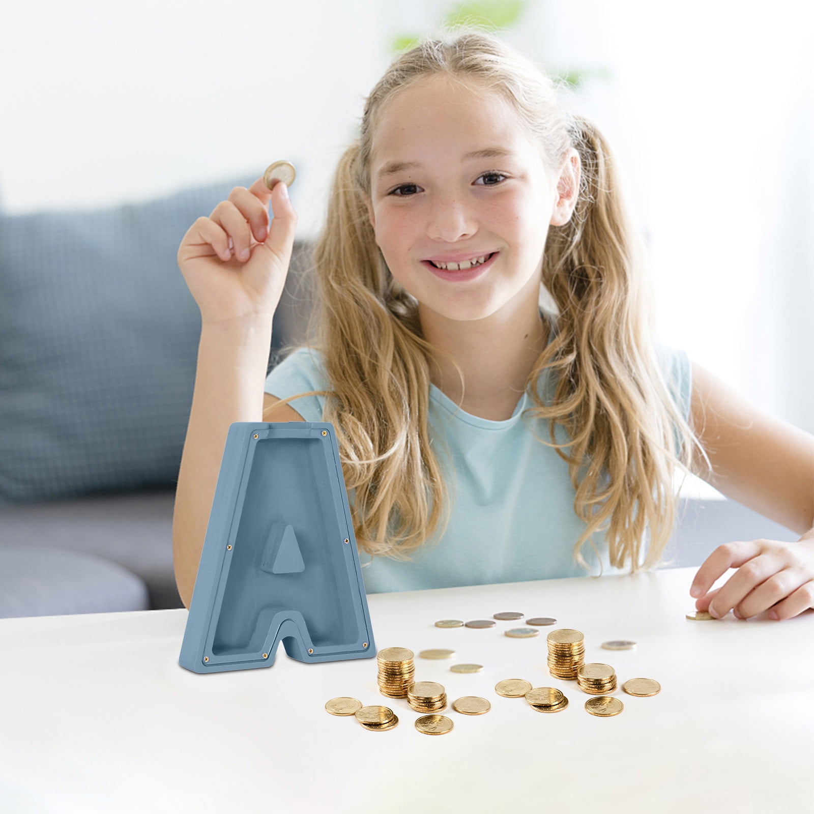 Gallickan Wooden Letter Piggy Bank, Money Box for Boys Girls Toddler ...