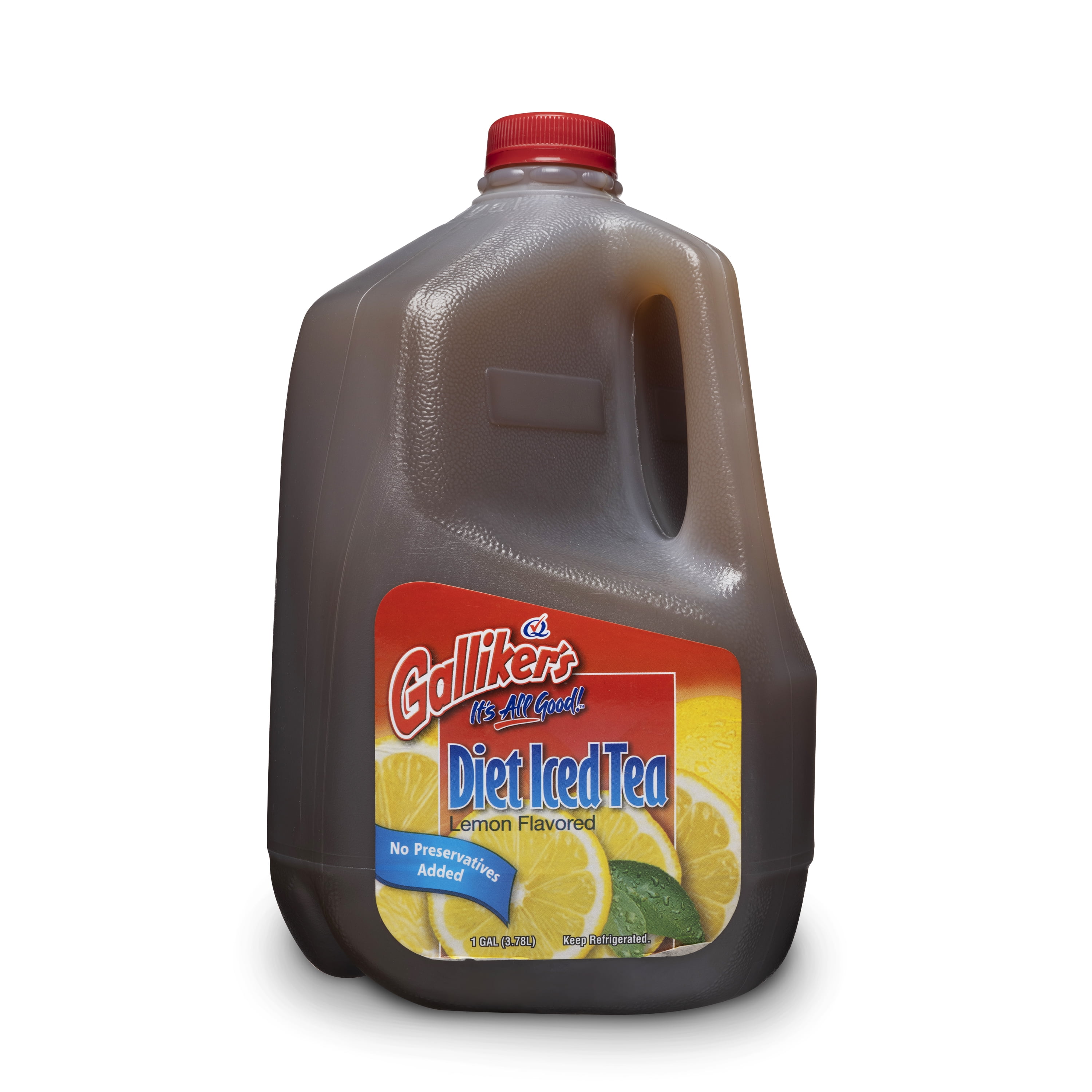 Galliker's Diet Lemon Flavored Iced Tea, Gallon, Plastic Jug, Naturally ...