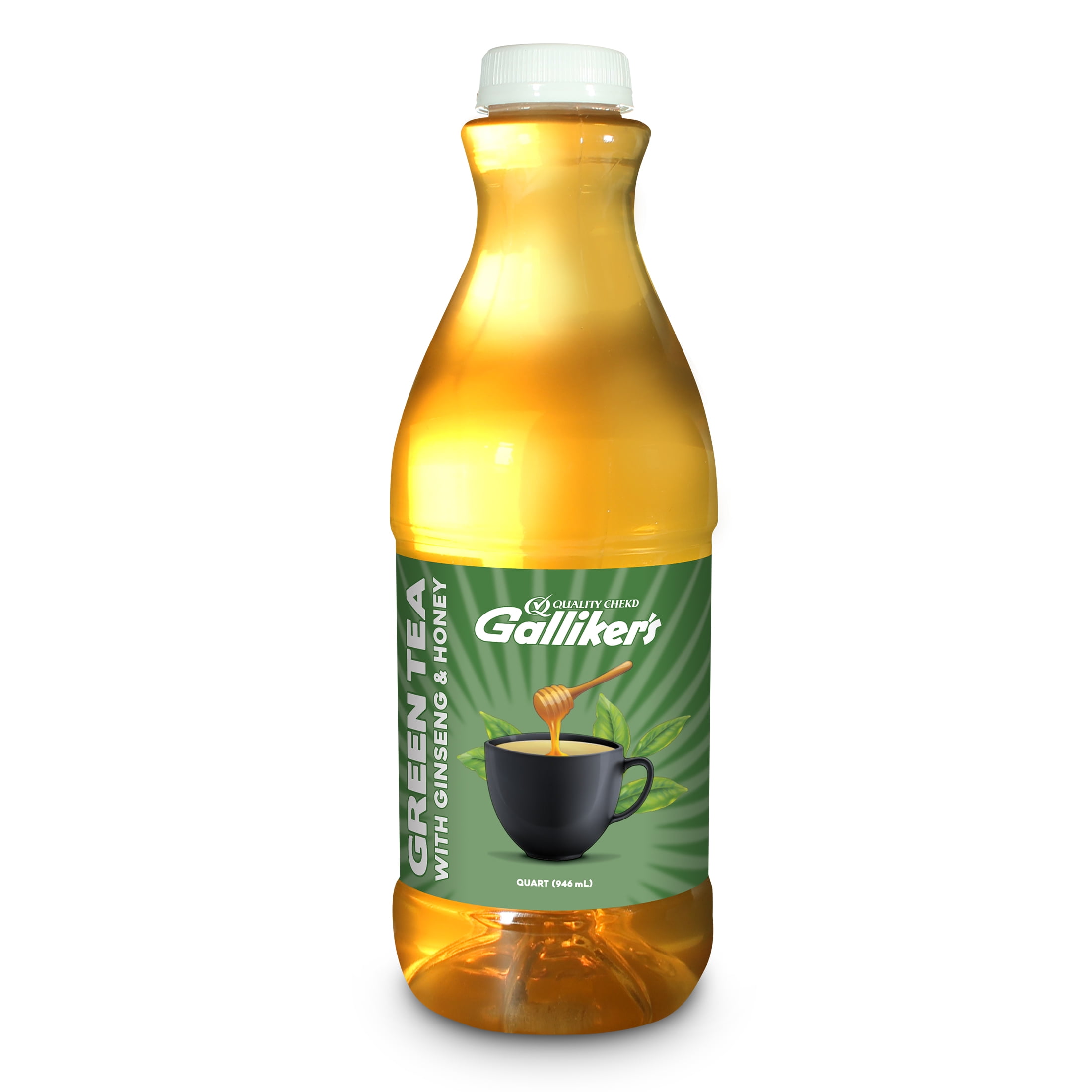 Galliker's Green Tea, Quart, Plastic Bottle, Naturally Caffeinated ...