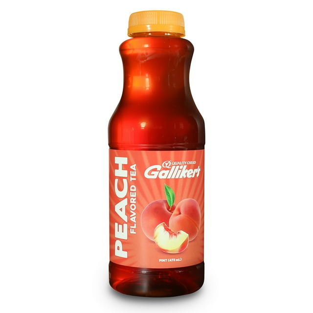 Galliker's Peach Iced Tea, Pint, Plastic Bottle, Naturally Caffeinated ...