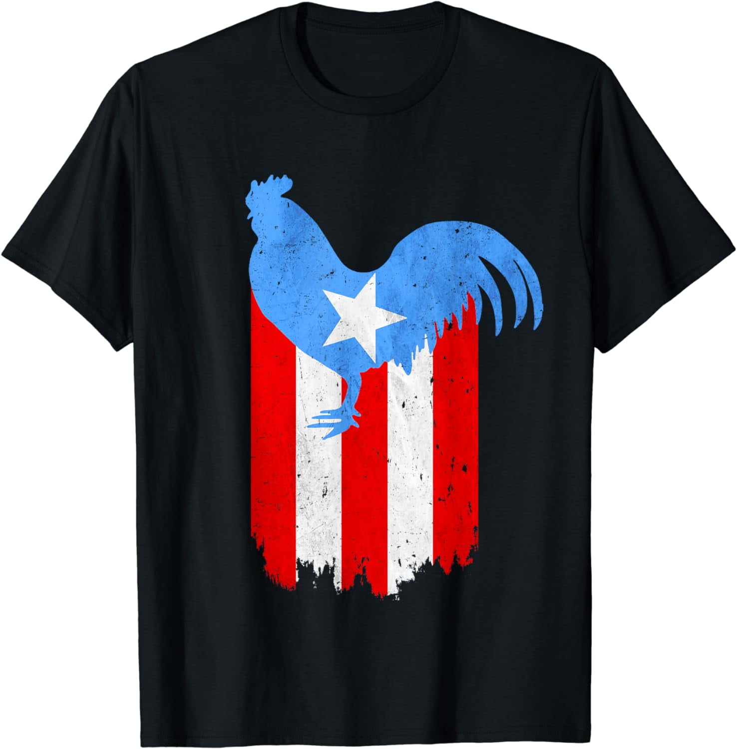 Gallo Rooster Bandera Boricua Boriken Puerto Rican Flag T-Shirt ...