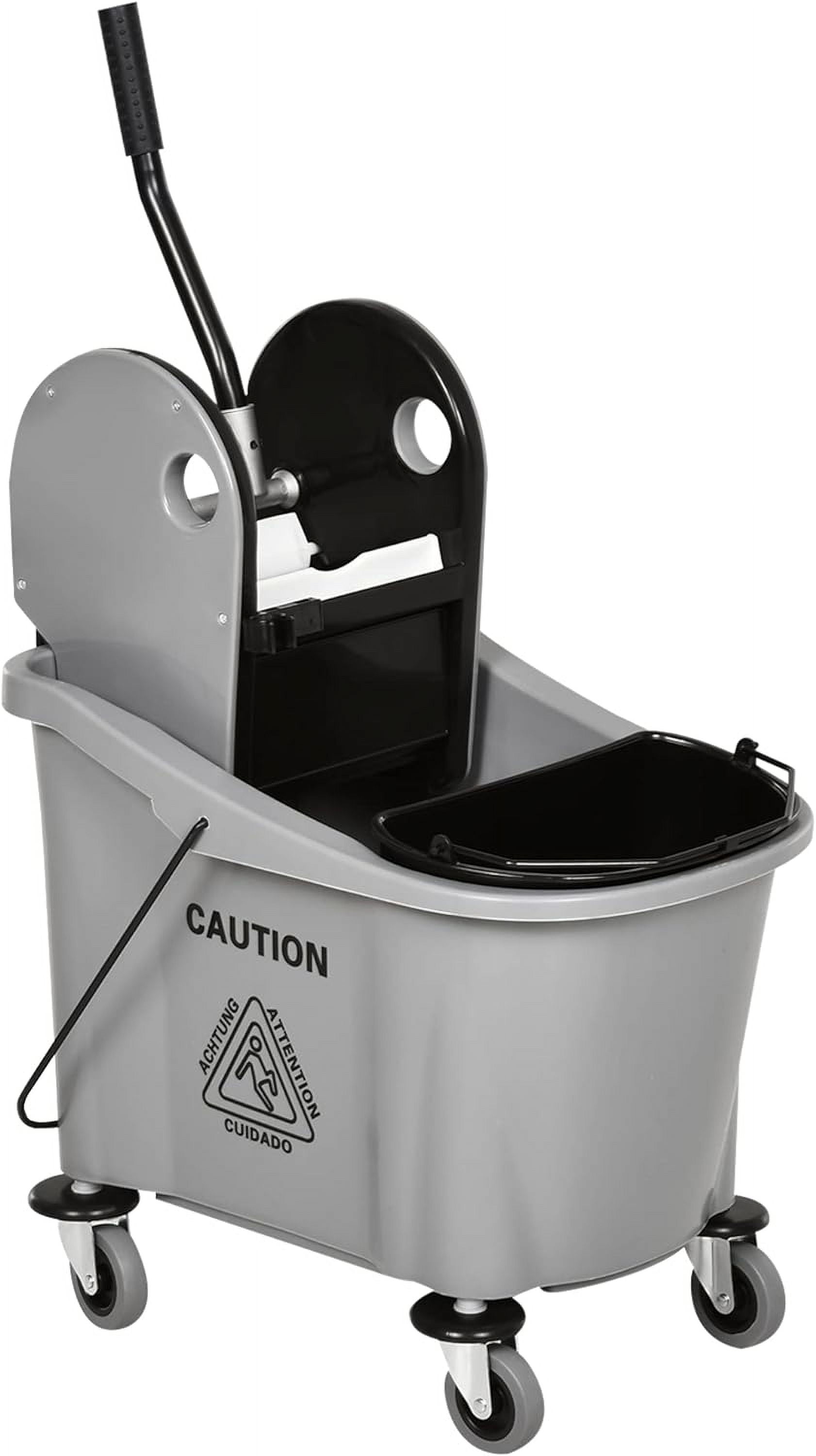 Gallon (38 Quart) Mop Bucket with Wringer Cleaning Cart, 4 Moving ...