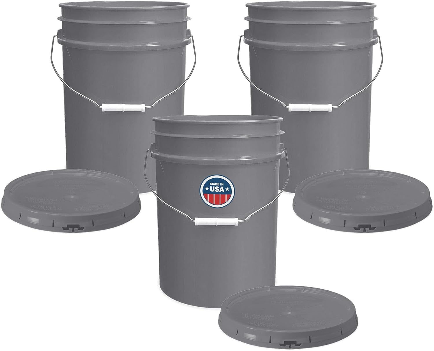 Gallon Bucket with Airtight Lid | Made in USA | Food Grade | Heavy-Duty ...