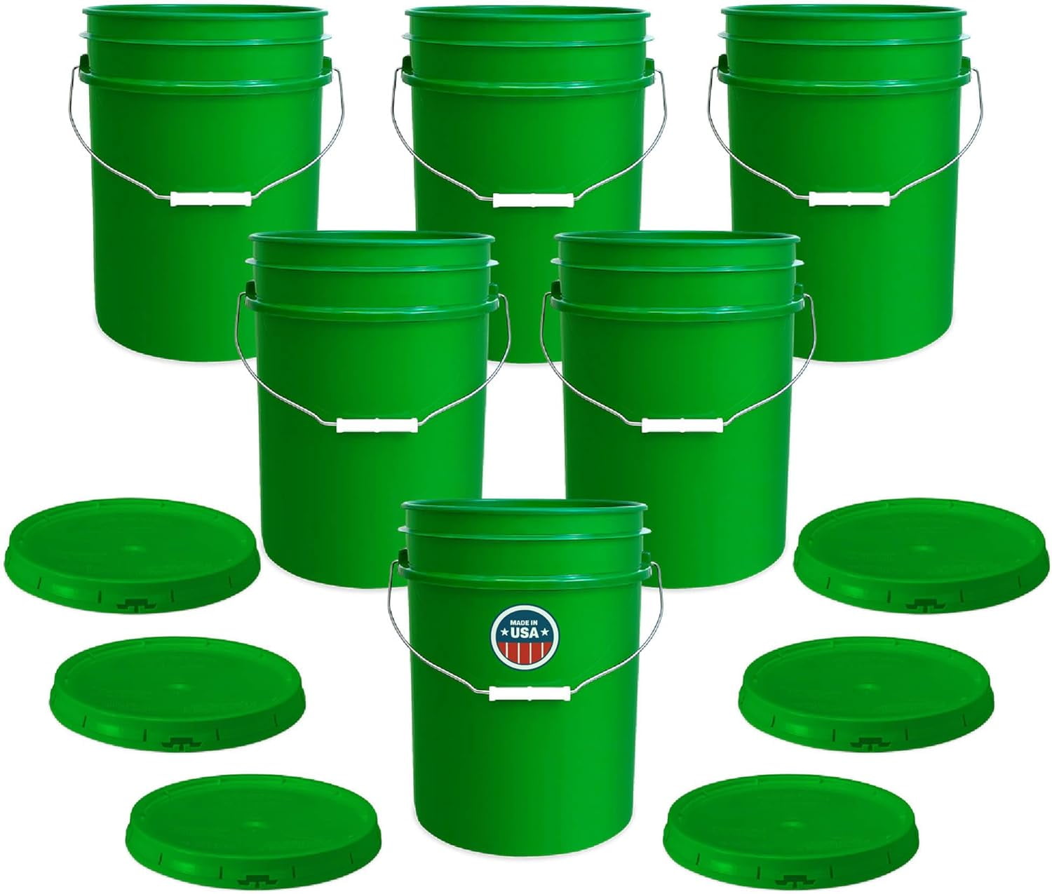 Gallon Bucket with Airtight Lid | Made in USA | Food Grade | Heavy-Duty ...
