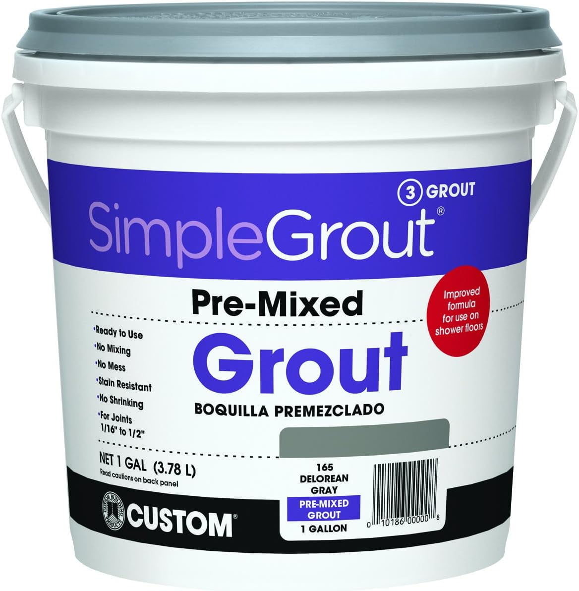 Gallon Delorean Gray Pre-Mixed Grout - Walmart.com