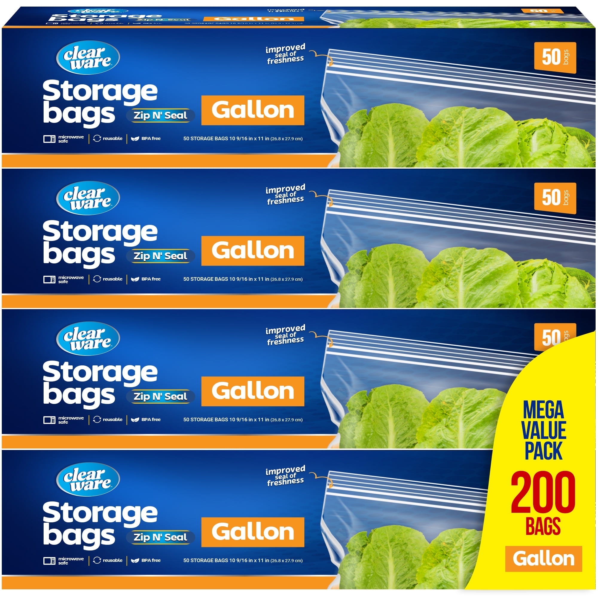 Gallon Plastic Storage Bags - Reusable Thick Food Storage Bags ...