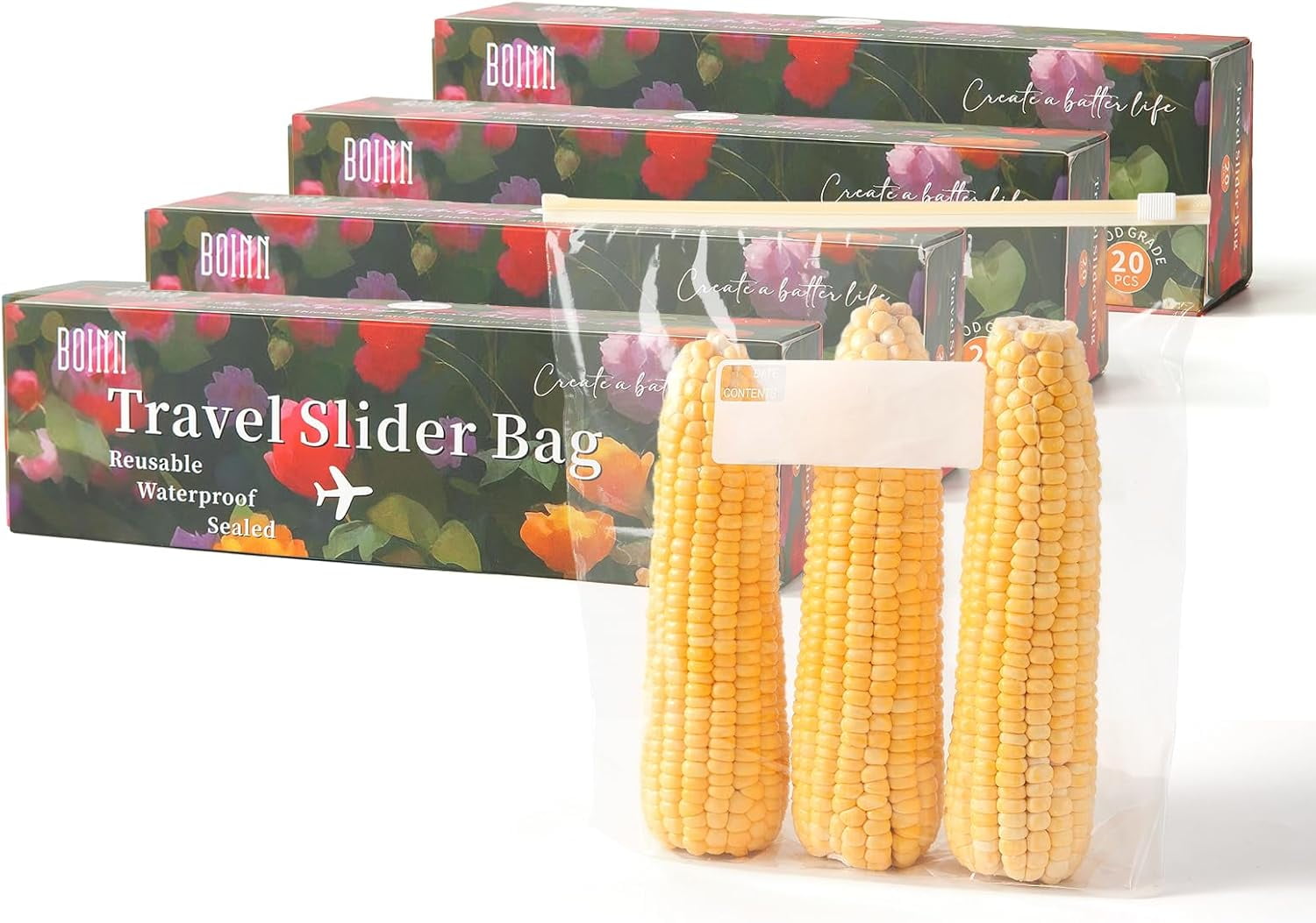 Gallon Slider Storage Bags,20 Count (Pack of 4), 80 Total,Reusable ...