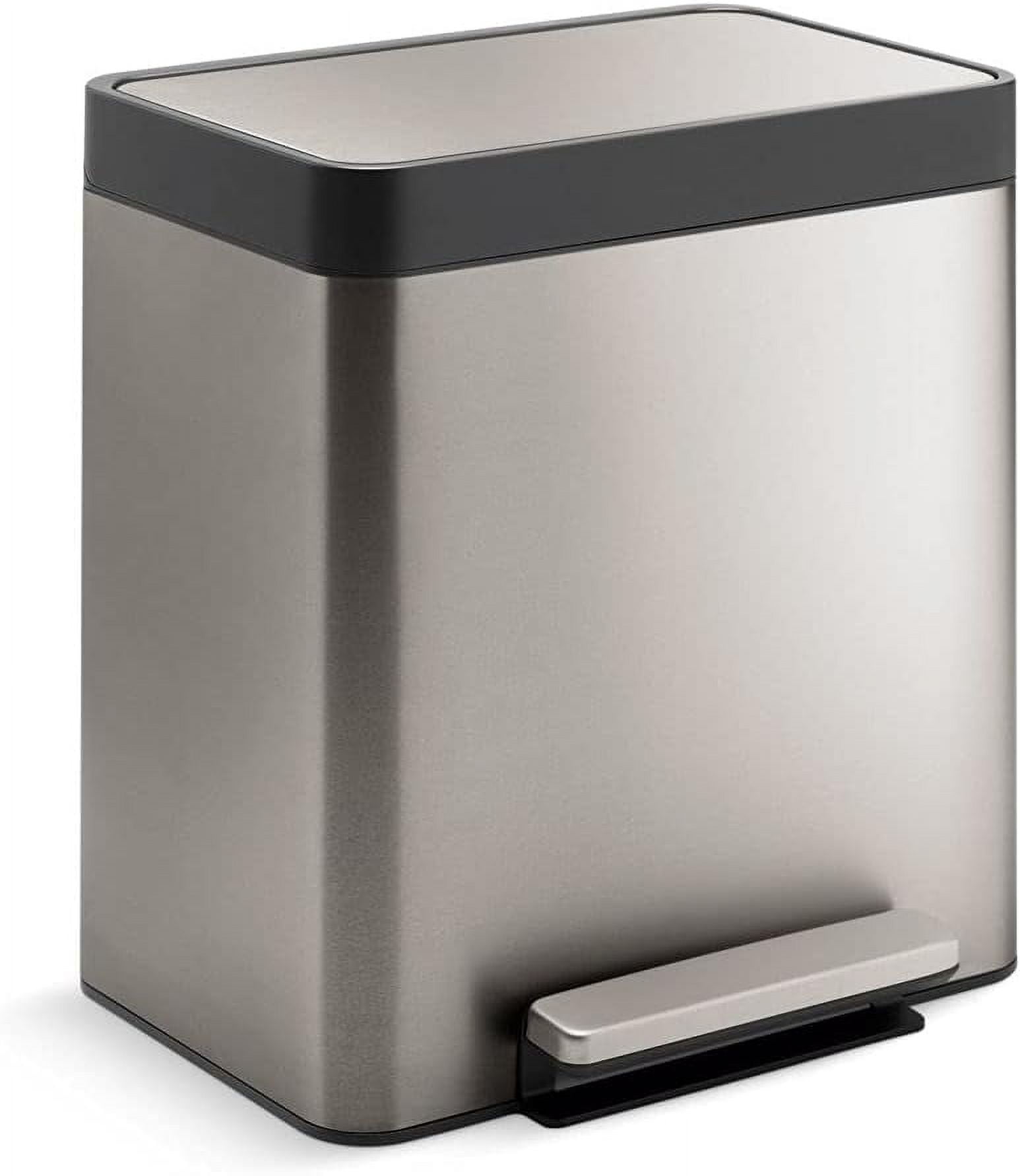 Gallon Tall Hands- Kitchen Step Can Trash Can with Foot Pedal Quiet ...