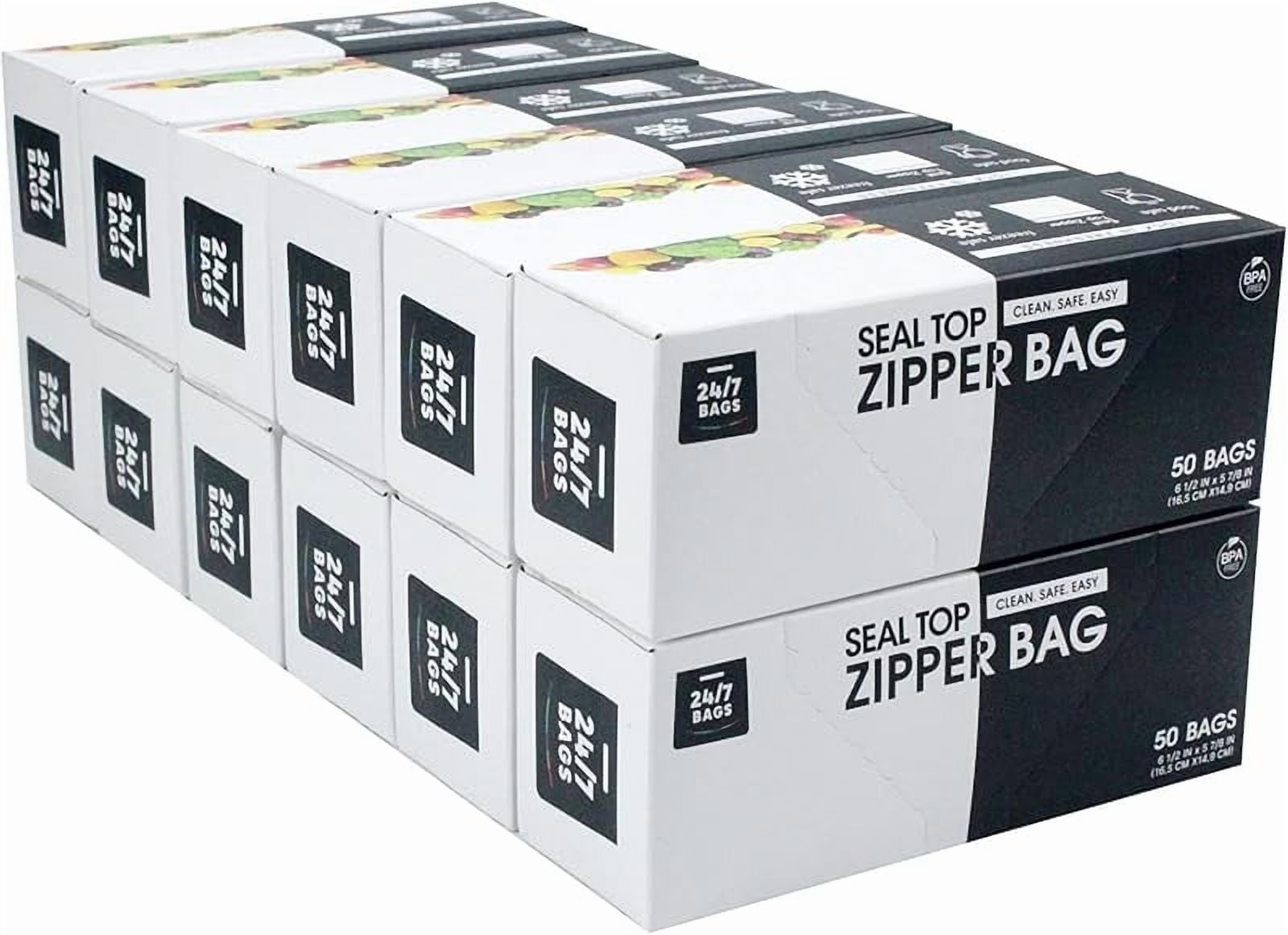 Gallon Zip Storage Bags, 200 Count, Double Zipper Seal, Easy Grip Open ...