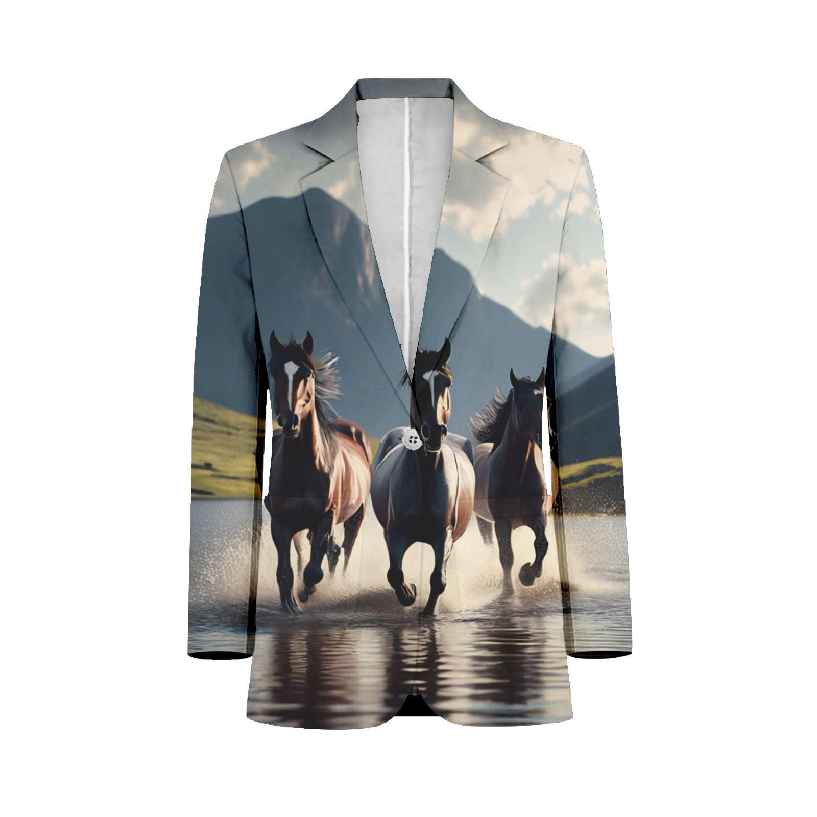 Gallop Horses Splash Art Men's Suit Blazer Casual Party Wear Slim Fit ...