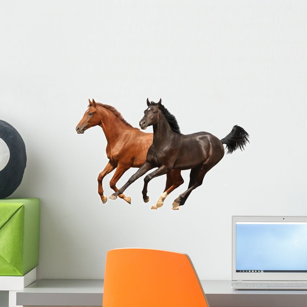Gallop Horses Wall Decal by Wallmonkeys Peel and Stick Graphic (18 in W ...