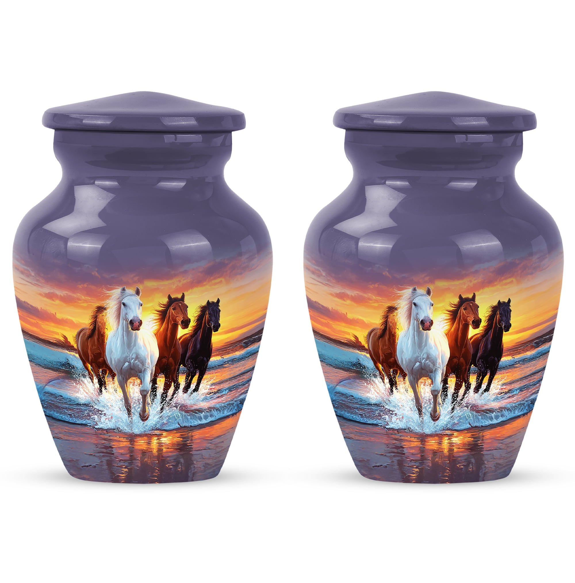 Galloping Horse Keepsake Urns Set Of 2, Mini Urns For Ashes Adult Male ...