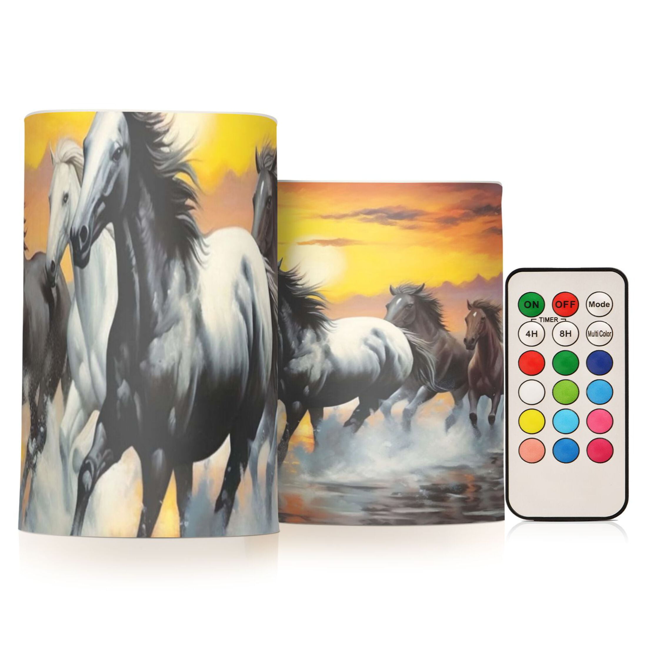 Galloping Horses Flickering Flameless Candles Battery Operated with ...