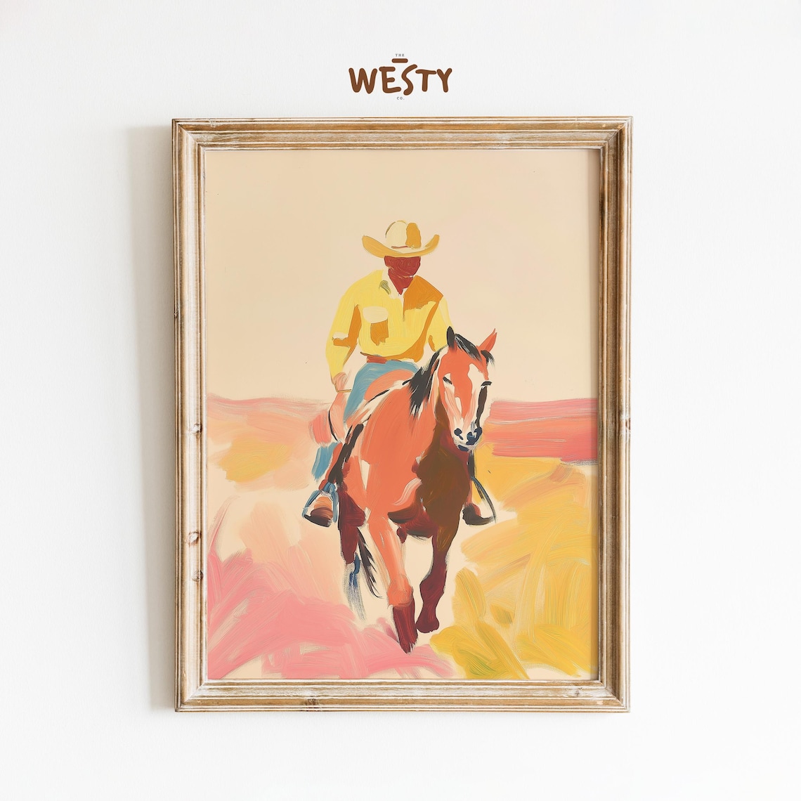 Galloping West Cowboy Poster Print Bold Western Horse Art Vibrant Rodeo ...
