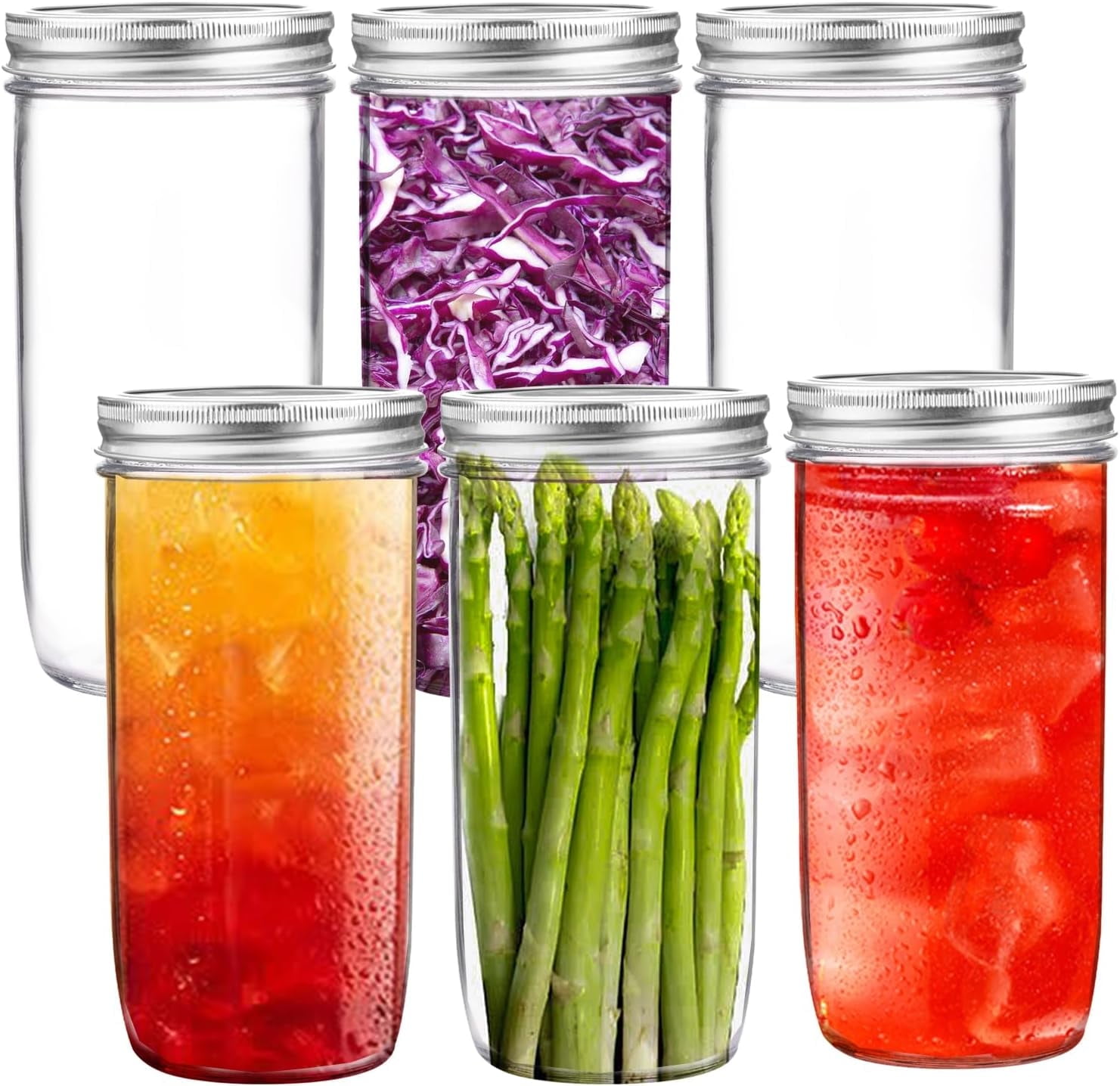 Customer reviews for Galssmagic 24 oz mason jars,6 Pack Wide Mouth ...