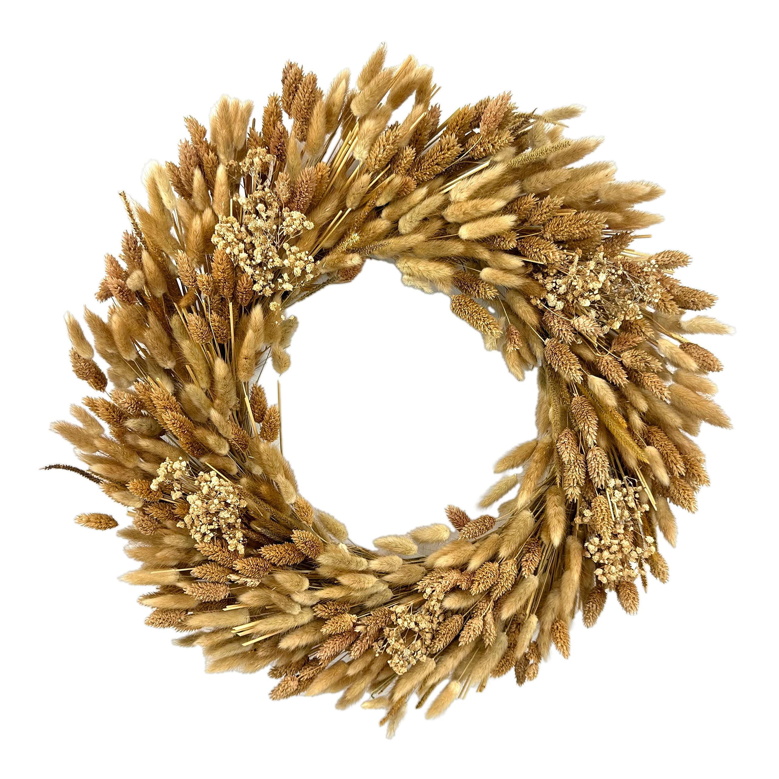 Galt International 21" Preserved Golden Natural Dried Wheat Wreath ...