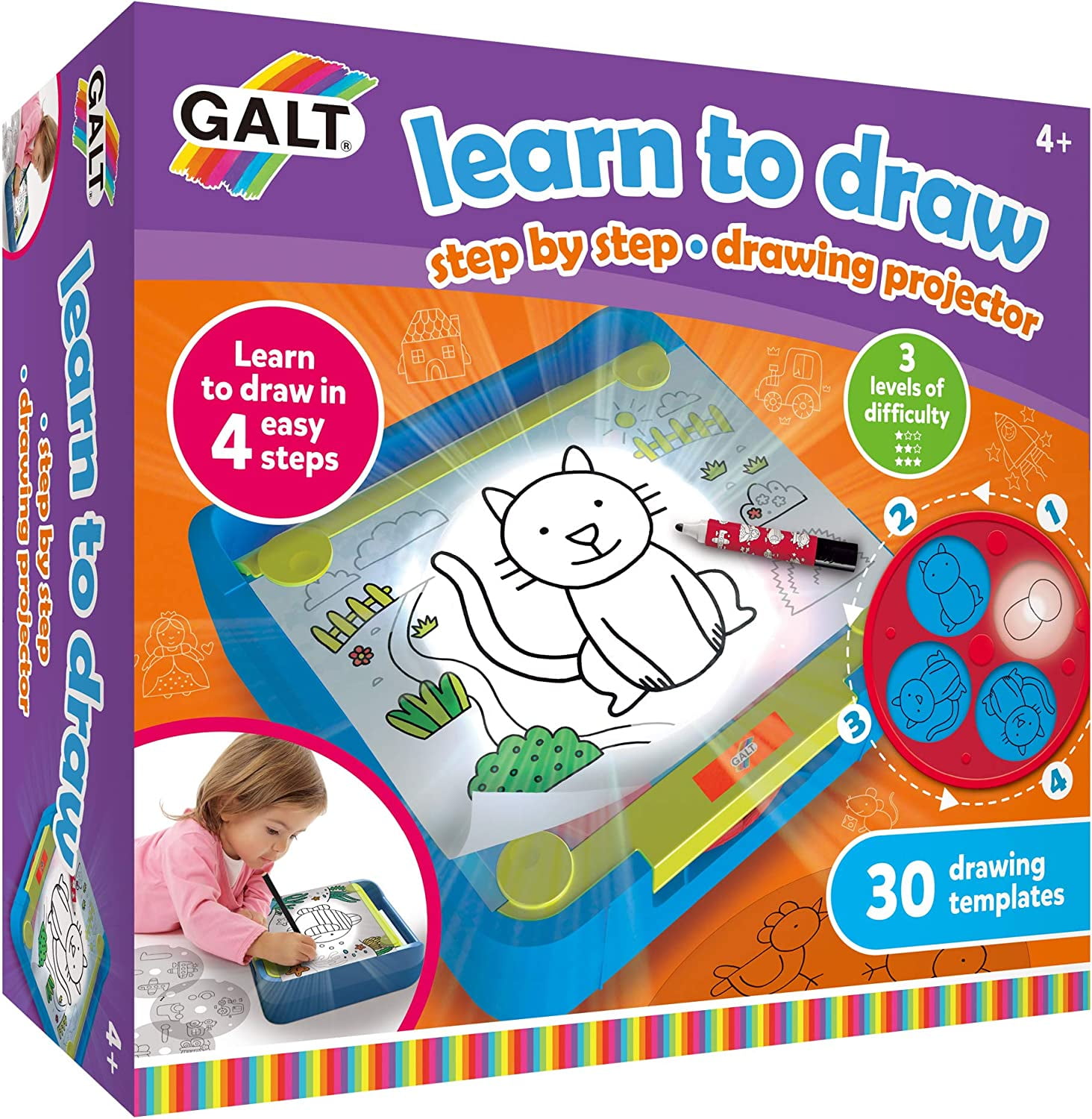 Galt Toys, Learn to Draw, Step by Step Drawing Lightbox Kit, Ages 4 ...