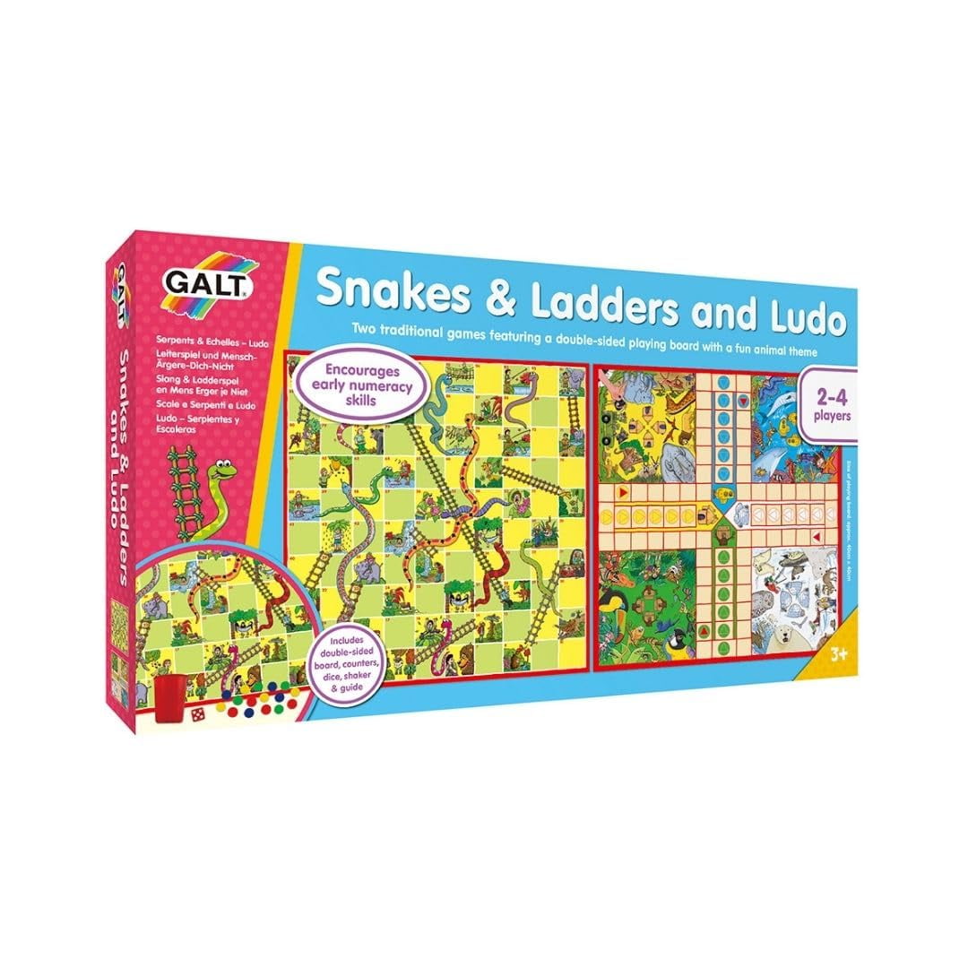Galt Toys, Snakes & MMF7 Ladders and Ludo, Classic Family Board Game ...