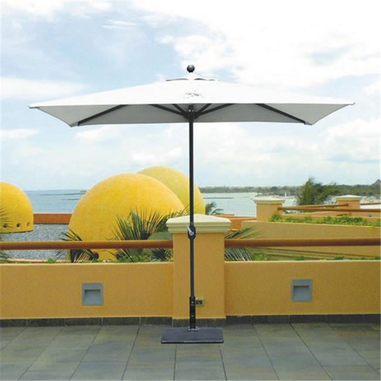 Galtech 3 x 7 ft. Antique Bronze Half Wall Umbrella - Jockey Red ...