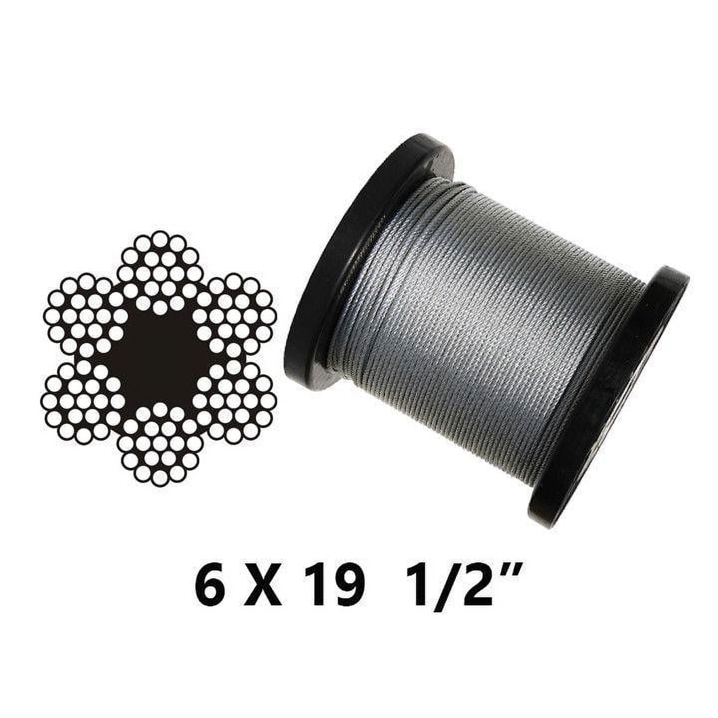 Galvanized Aircraft Cable Wire Rope 1/2" 6 x 19 - 2000 ft - Walmart.com